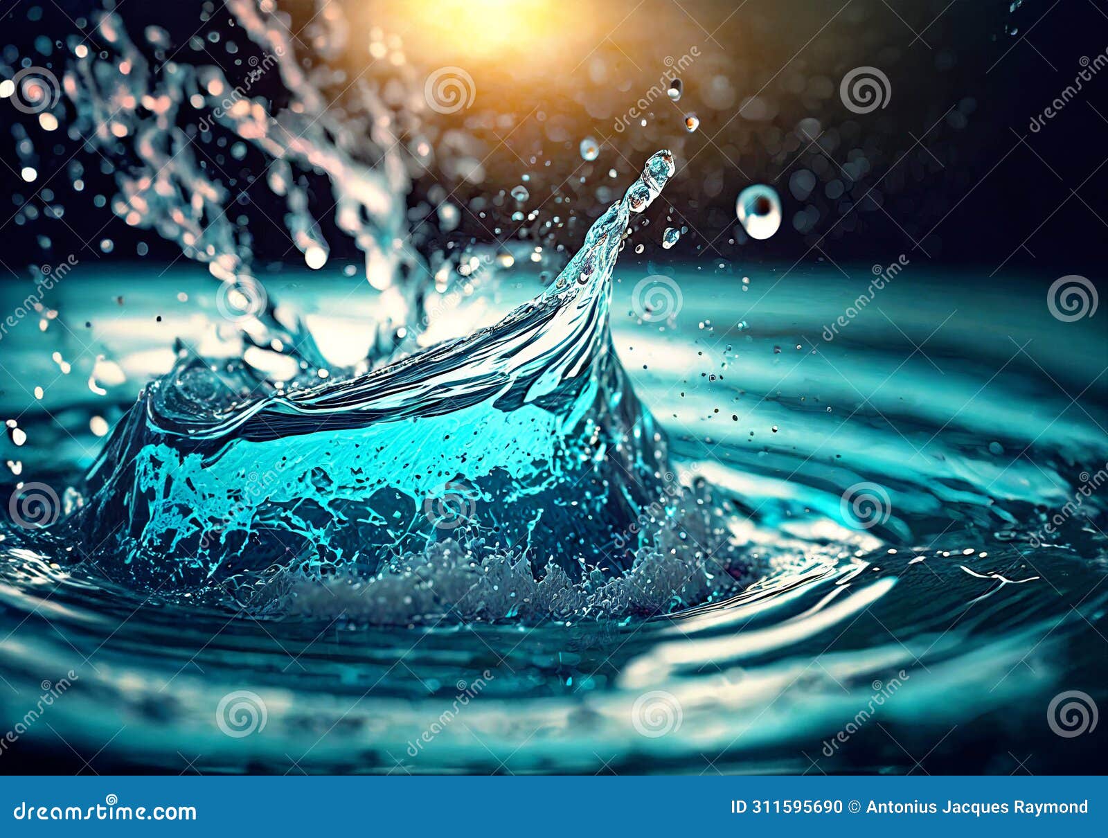 Dramatic Water Splash Realistic Illustration Stock Illustration ...