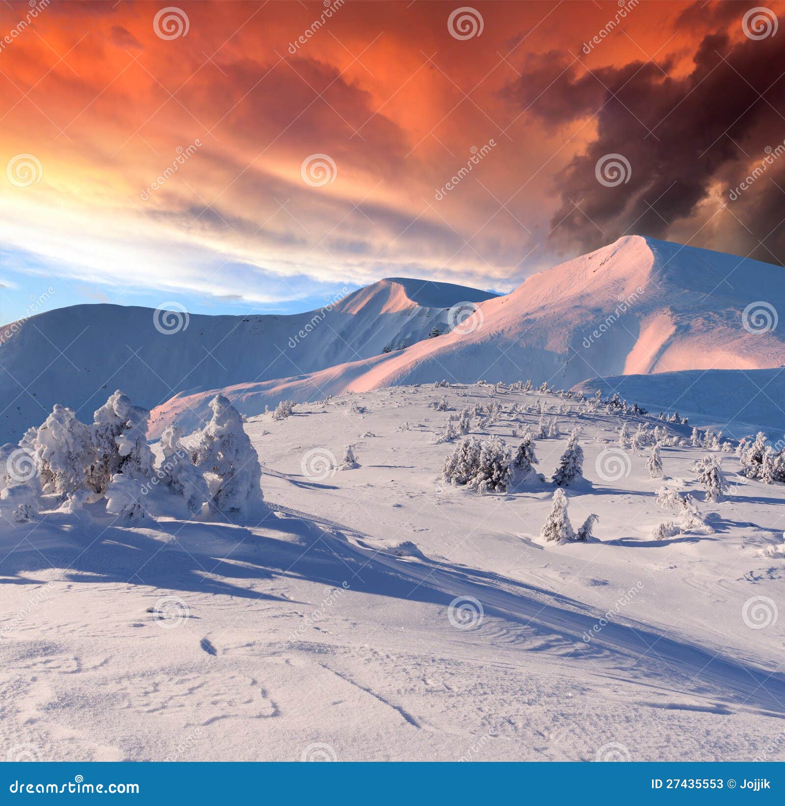 Dramatic winter landscape stock image. Image of mountain - 27435553