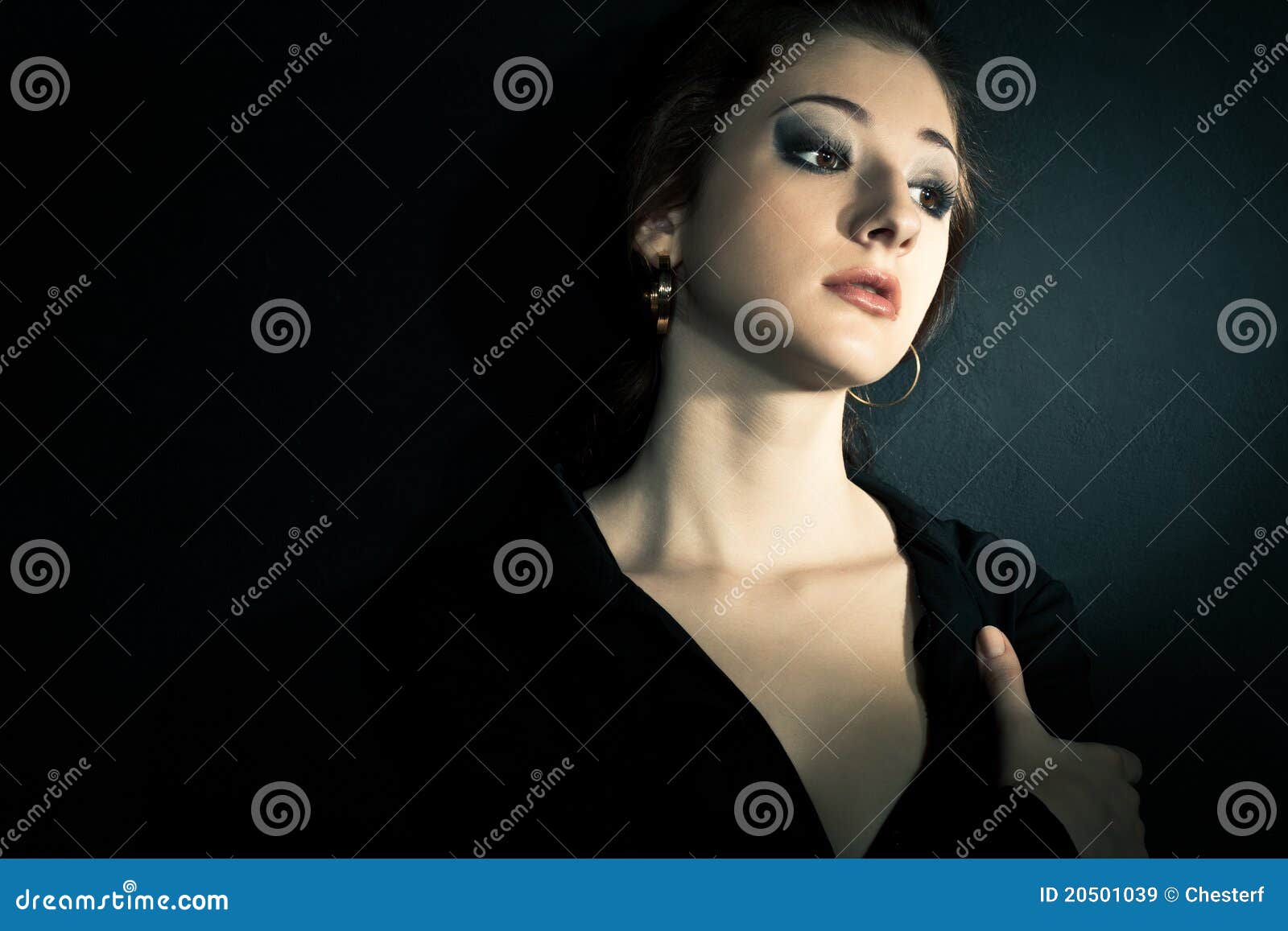 Dramatic woman portrait stock image. Image of attractive - 20501039