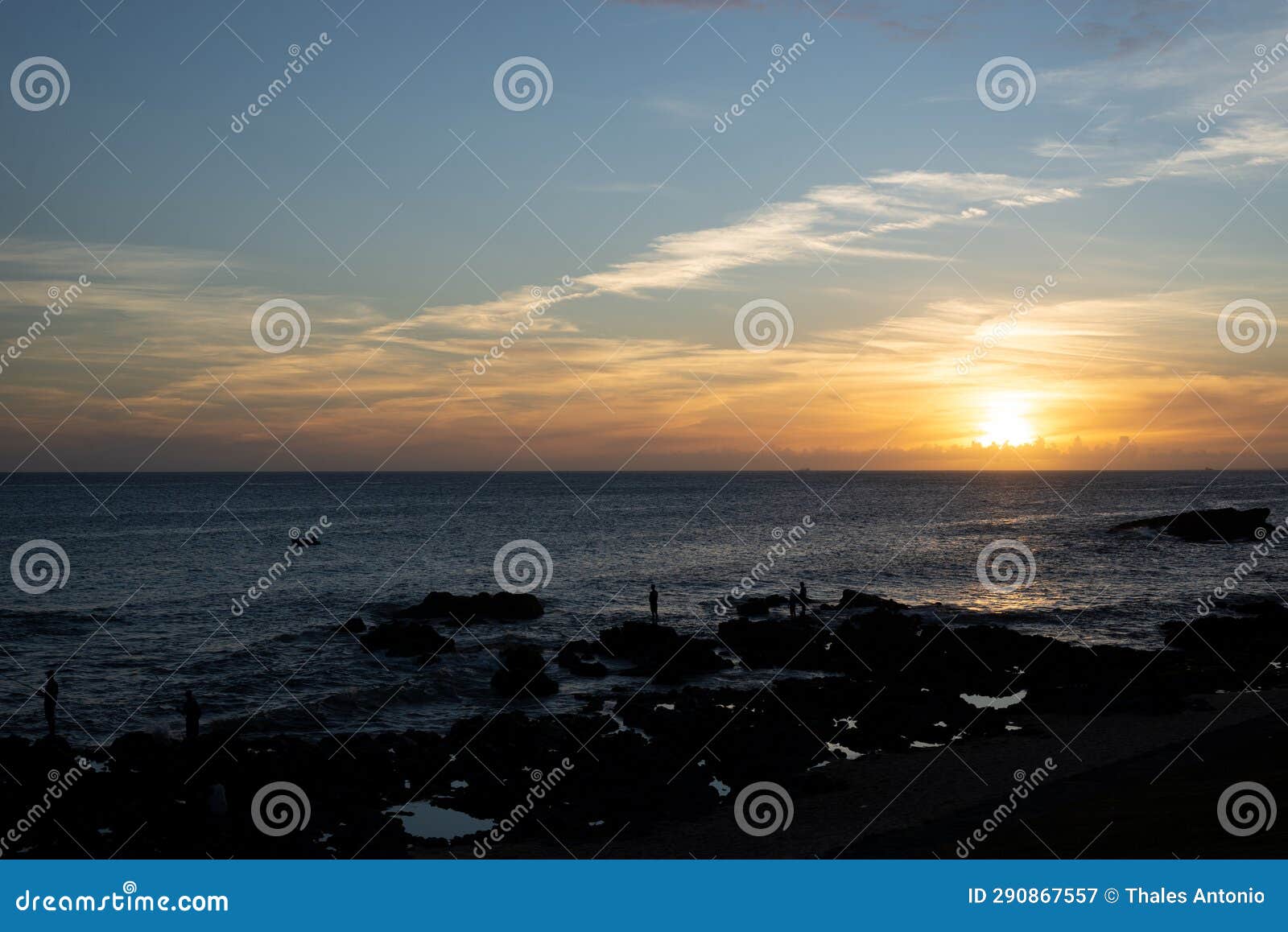 Dramatic Yellow Sunset at the Beach Stock Image - Image of landscape ...