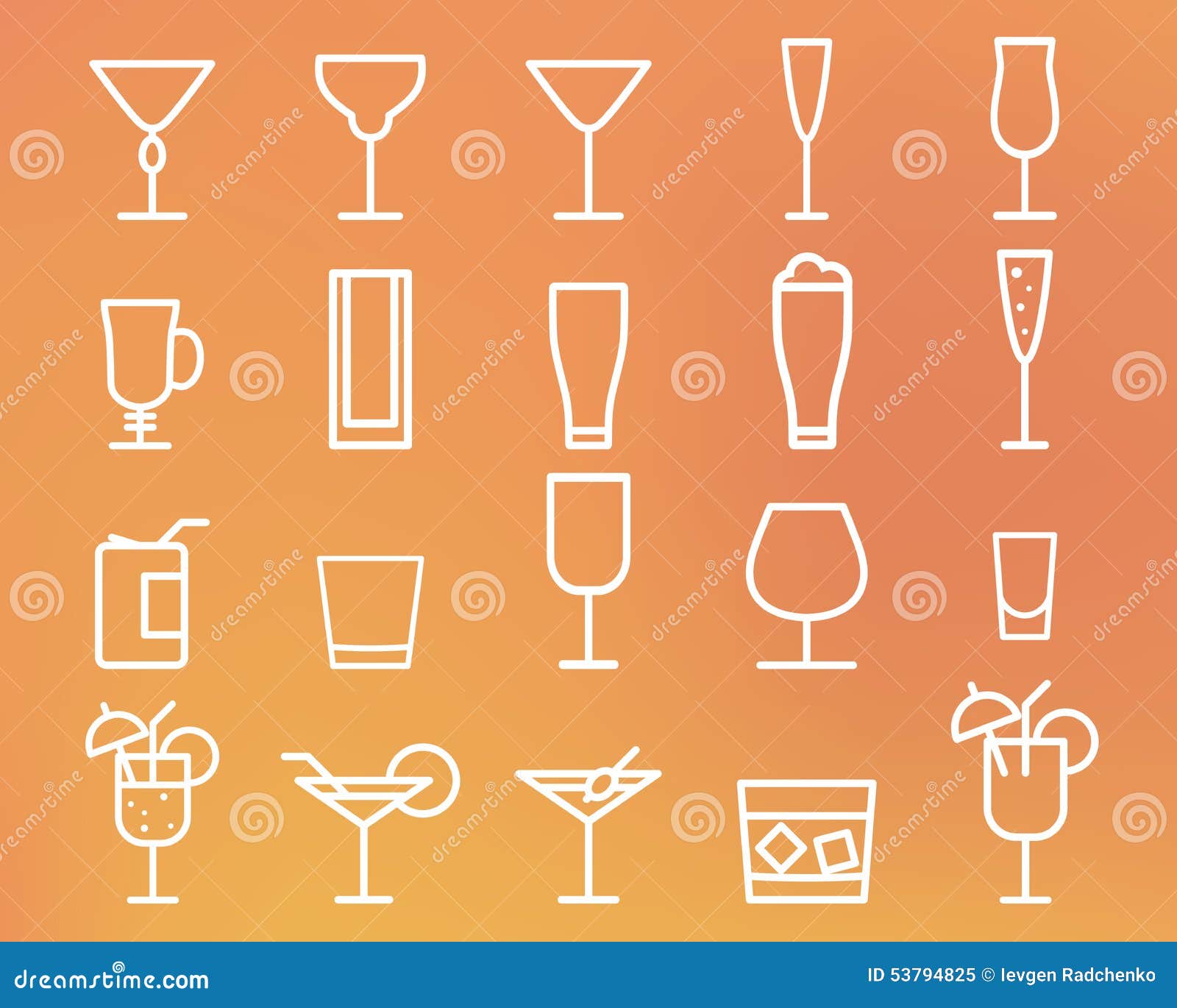 Drank, Het Symboolpictogram Van De Dranken Vector Dun Lijn Vector ...