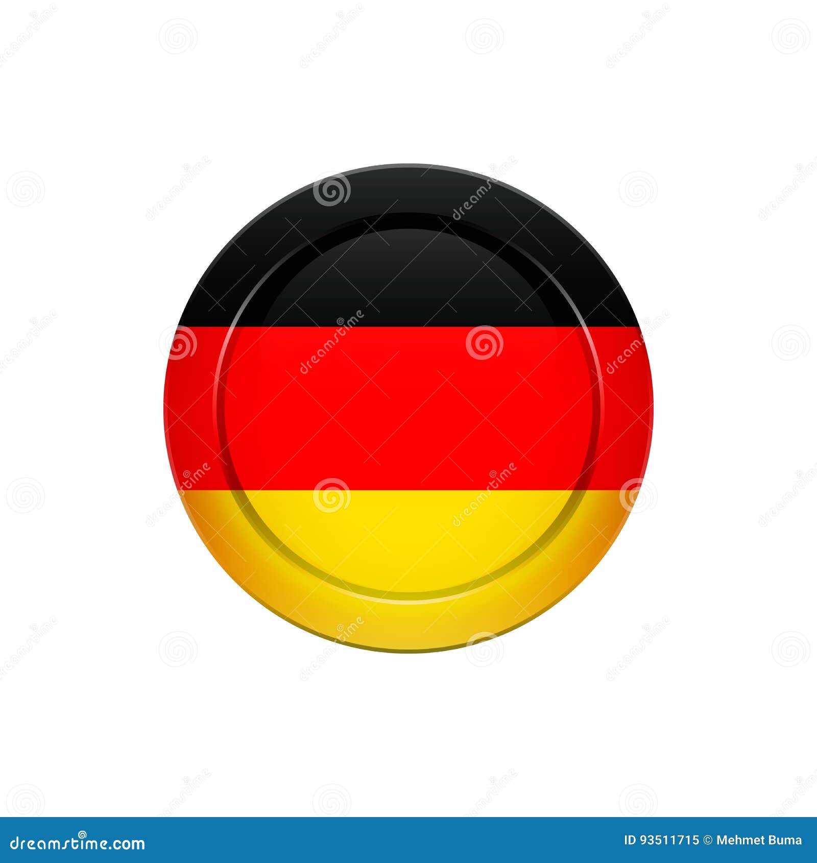 Drapeau Allemand Sur Le Bouton Rond, Illustration Illustration de ...