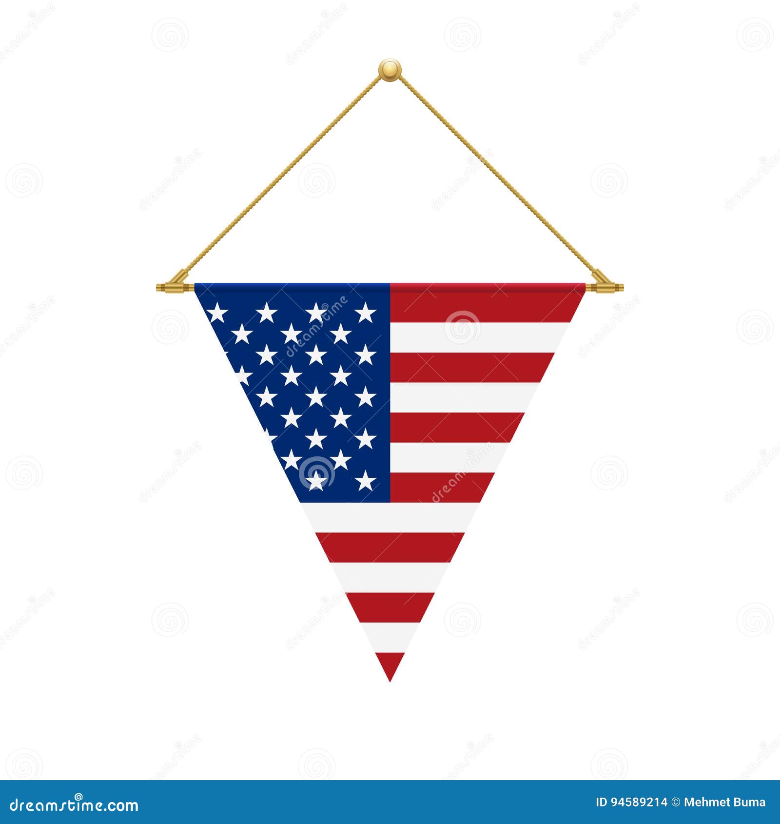 Drapeau Américain De Triangle Accrochant, Illustration Illustration de ...