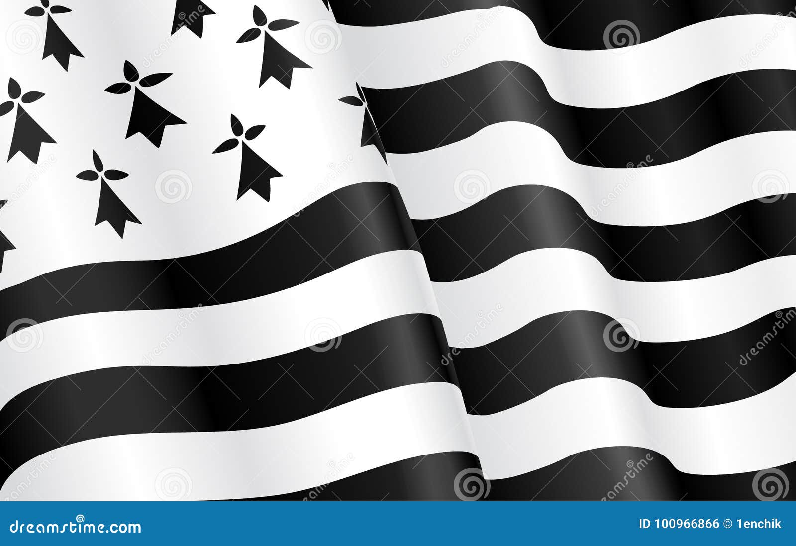 Drapeau Breton Cultivé - Drapeau De La Bretagne Illustration de Vecteur ...