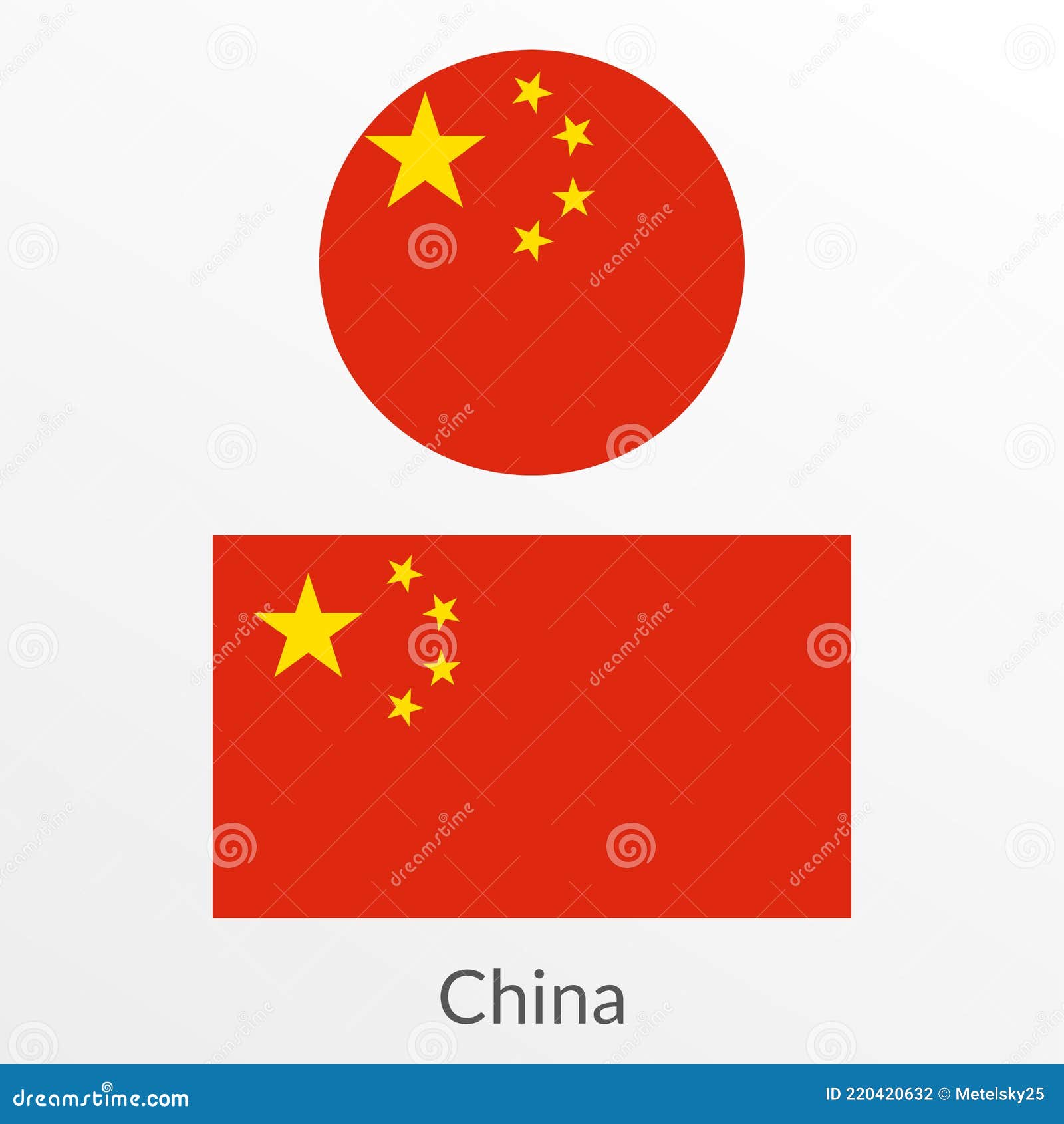 Drapeau Chinois. Symbole National Chinois. Illustration Vectorielle ...