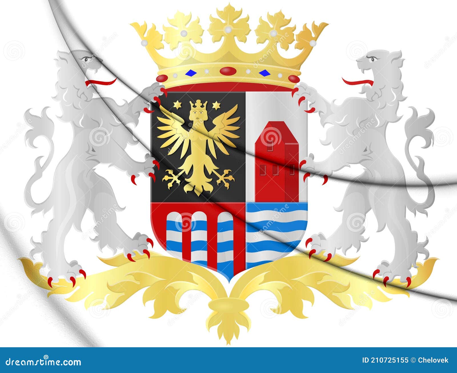 Drapeau 3d De Delfzijl Groningen Pays-bas. Illustration Stock - Illustration du hollandais ...