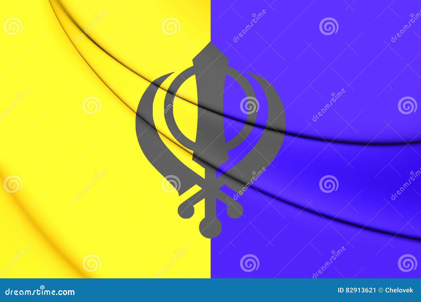 Drapeau 3D de Khalistan illustration stock. Illustration du penjab ...