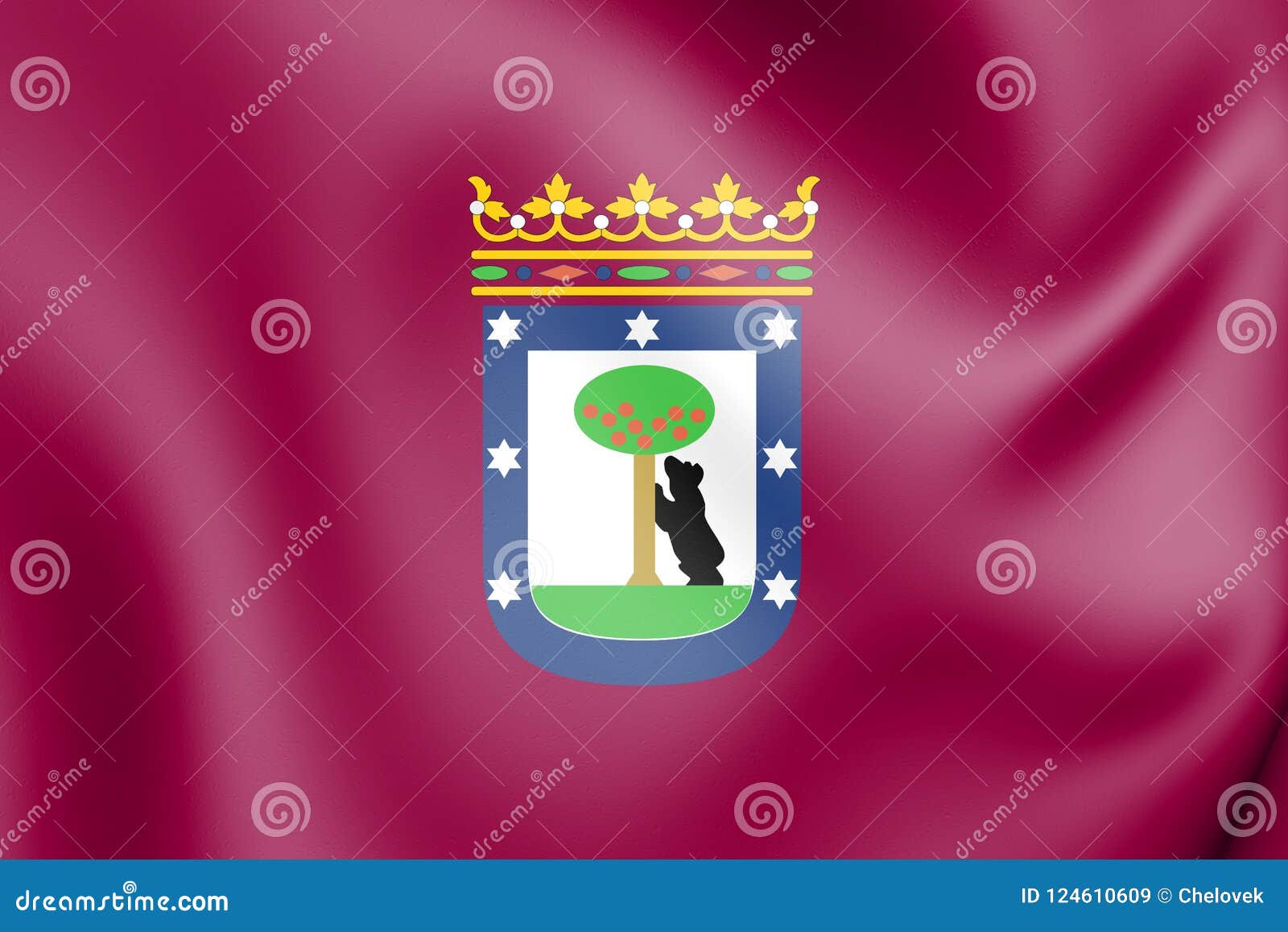 Drapeau 3D De Madrid, Espagne Illustration Stock - Illustration du ...