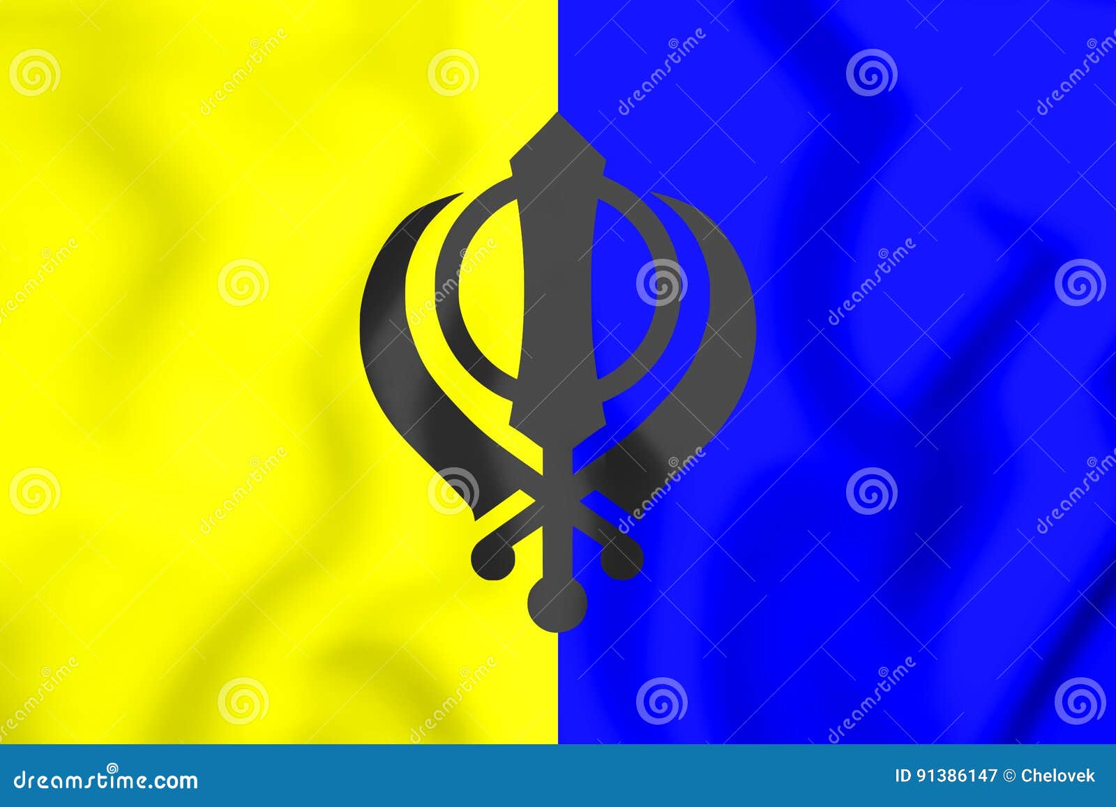 Drapeau 3D du Khalistan illustration stock. Illustration du couches ...