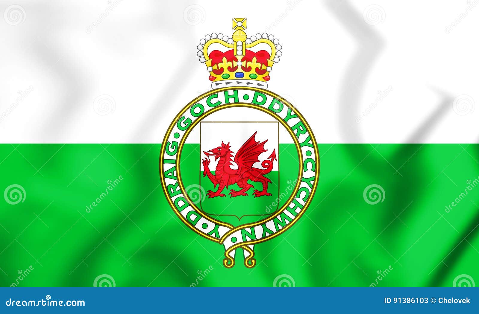 Drapeau 3D Du Pays De Galles Et Du X28 ; 1953-1959& X29 ; Illustration ...