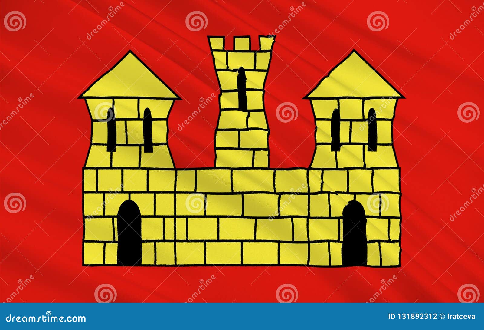 Drapeau de Caen, France illustration stock. Illustration du européen ...