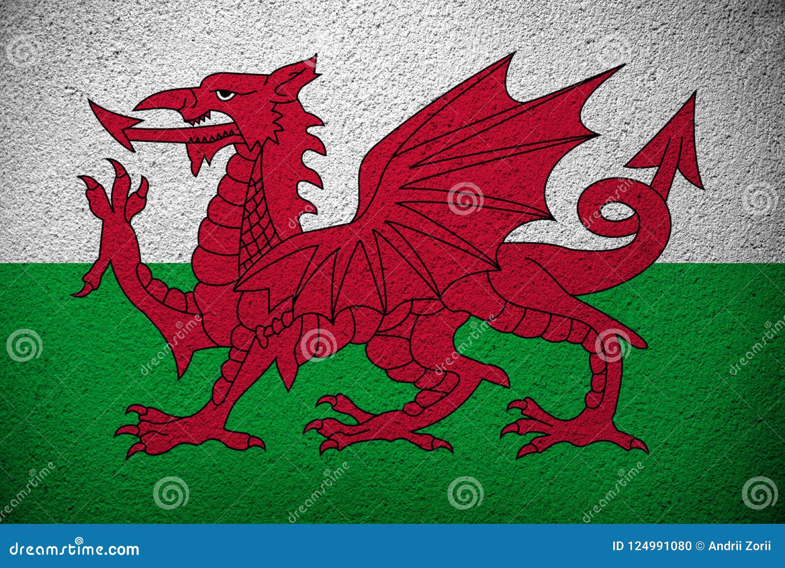 Drapeau De Gallois Sur Le Mur De Fond Illustration Stock - Illustration ...