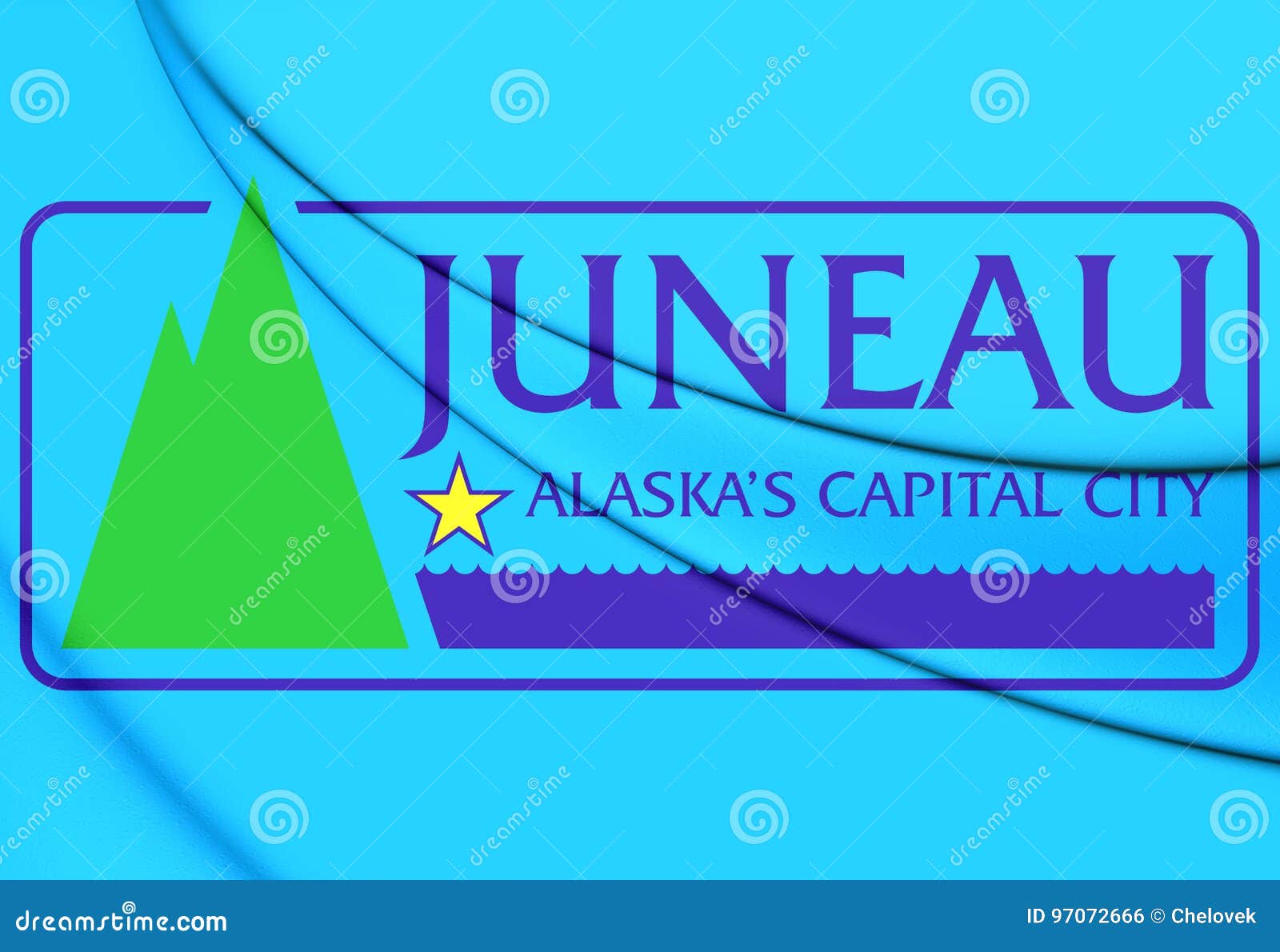 Drapeau de Juneau, Alaska illustration stock. Illustration du sceau ...