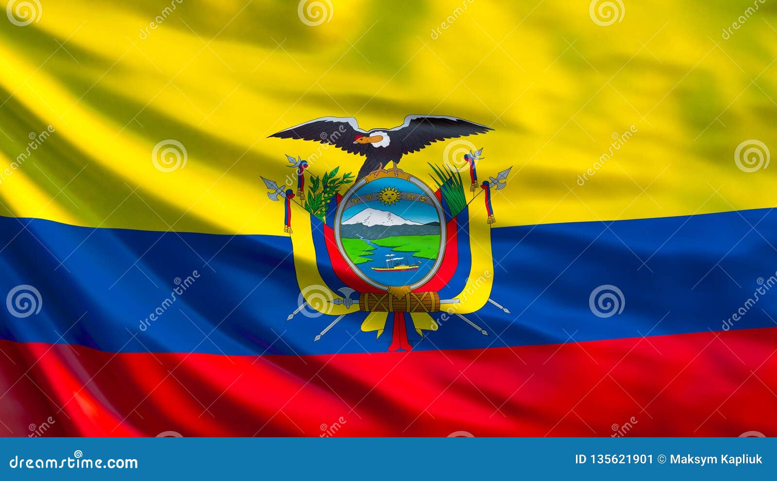 Drapeau De L'Equateur Drapeau De Ondulation D'illustration De L ...