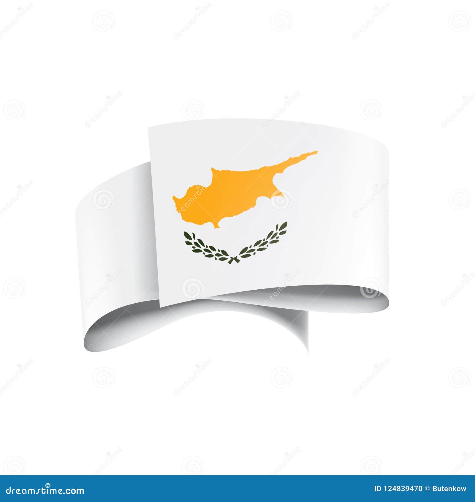 Drapeau De La Chypre, Illustration Sur Un Fond Blanc Illustration Stock ...
