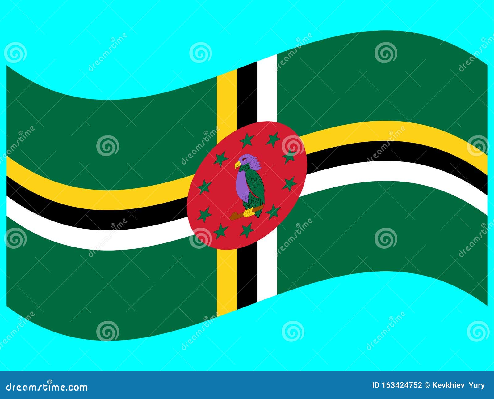 Drapeau De La Dominique Vector Illustration de Vecteur - Illustration ...