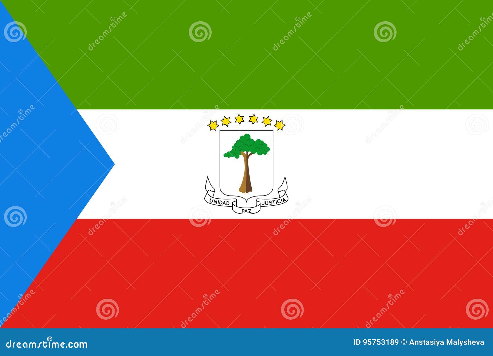 Drapeau De La Guinée équatoriale Illustration de Vecteur - Illustration ...