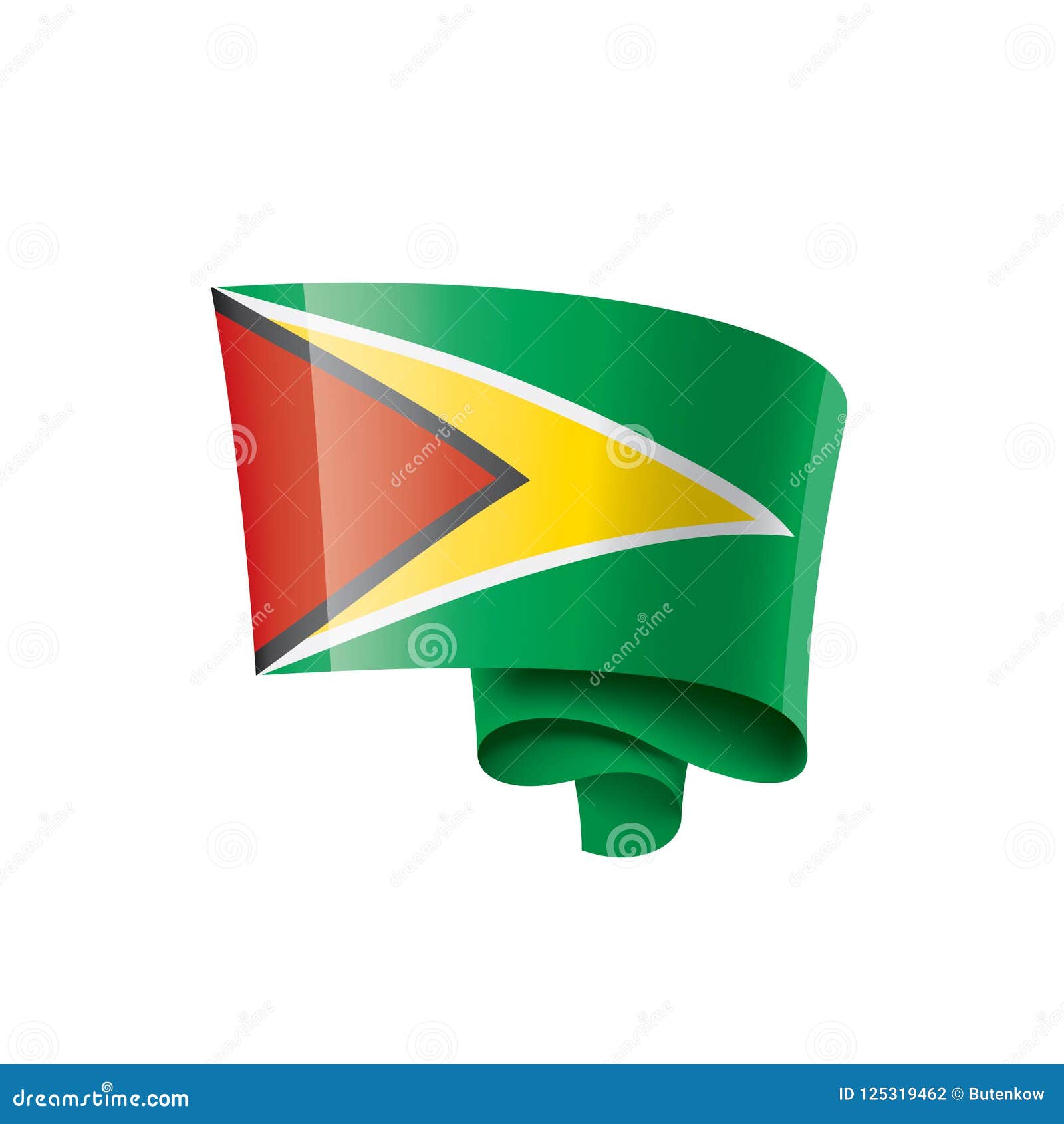 Drapeau De La Guyane, Illustration Sur Un Fond Blanc Illustration Stock ...
