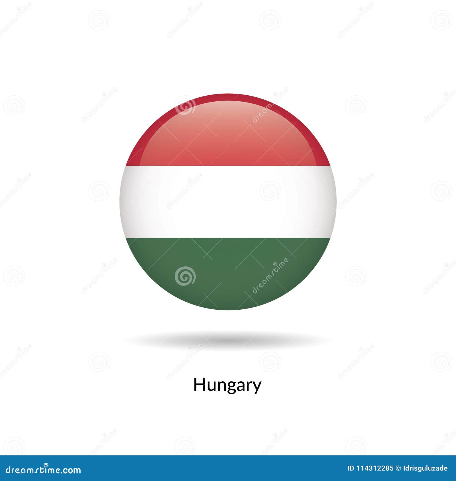Drapeau De La Hongrie - Brillant Rond Illustration de Vecteur ...