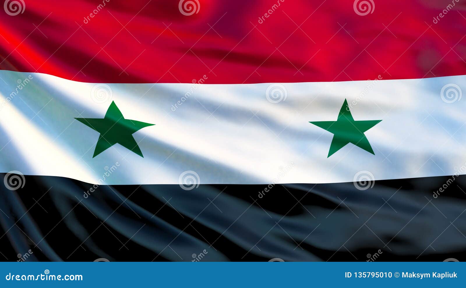Drapeau De La Syrie Drapeau De Ondulation D'illustration De La Syrie 3d ...