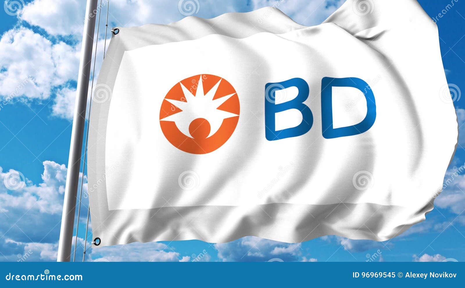 Drapeau De Ondulation Avec Le Logo De Becton Dickinson Rendu D'Editoial ...