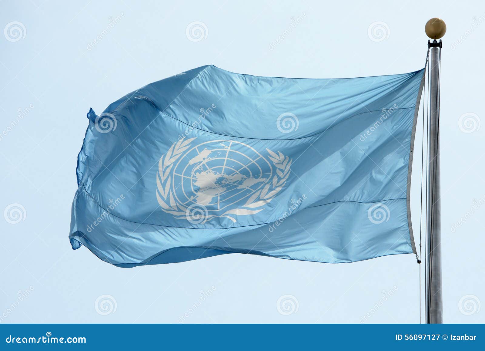 Drapeau De Ondulation De L'ONU Des Nations Unies Photographie éditorial ...