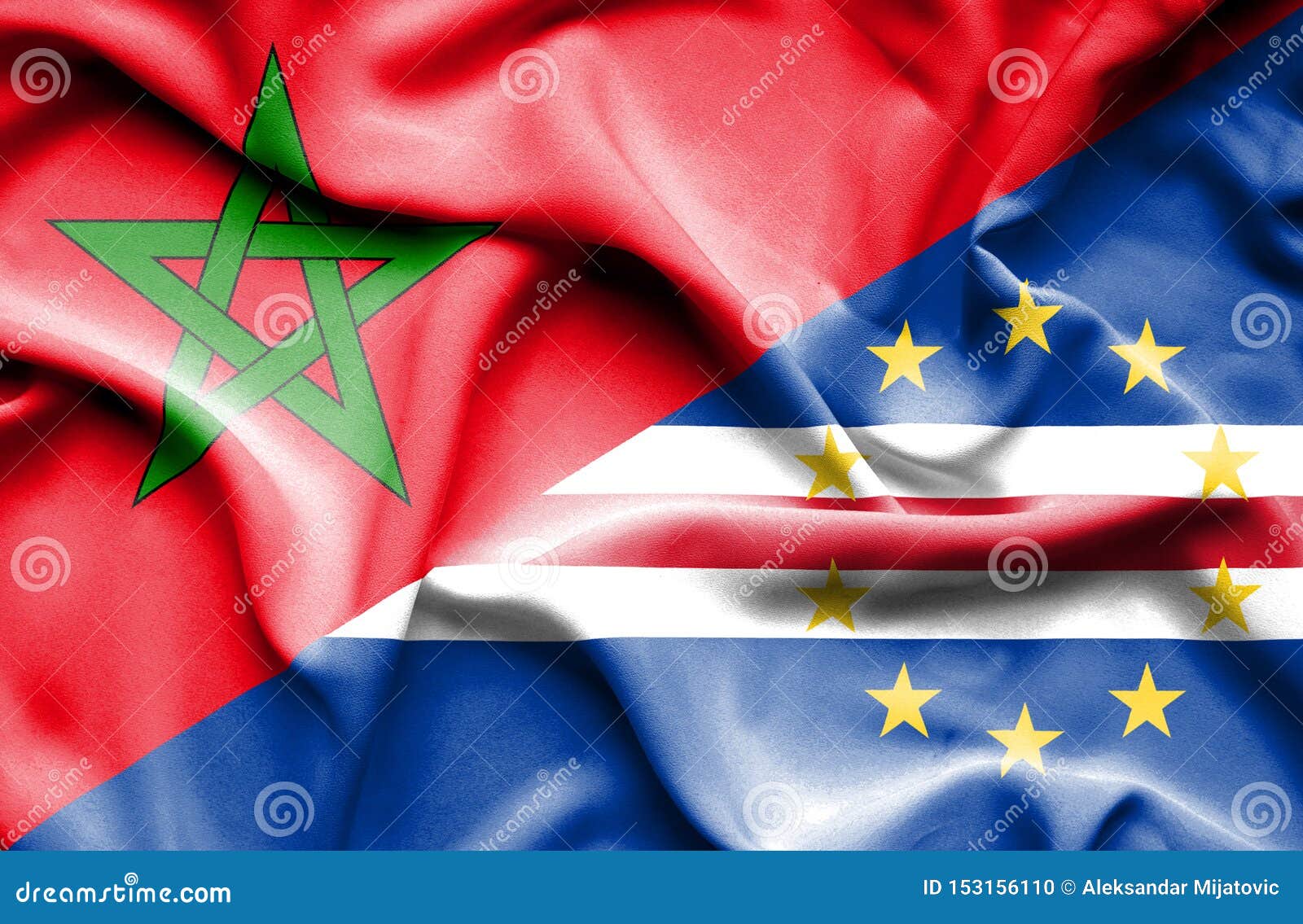 Drapeau De Ondulation Du Cap Vert Et Du Maroc Illustration Stock ...