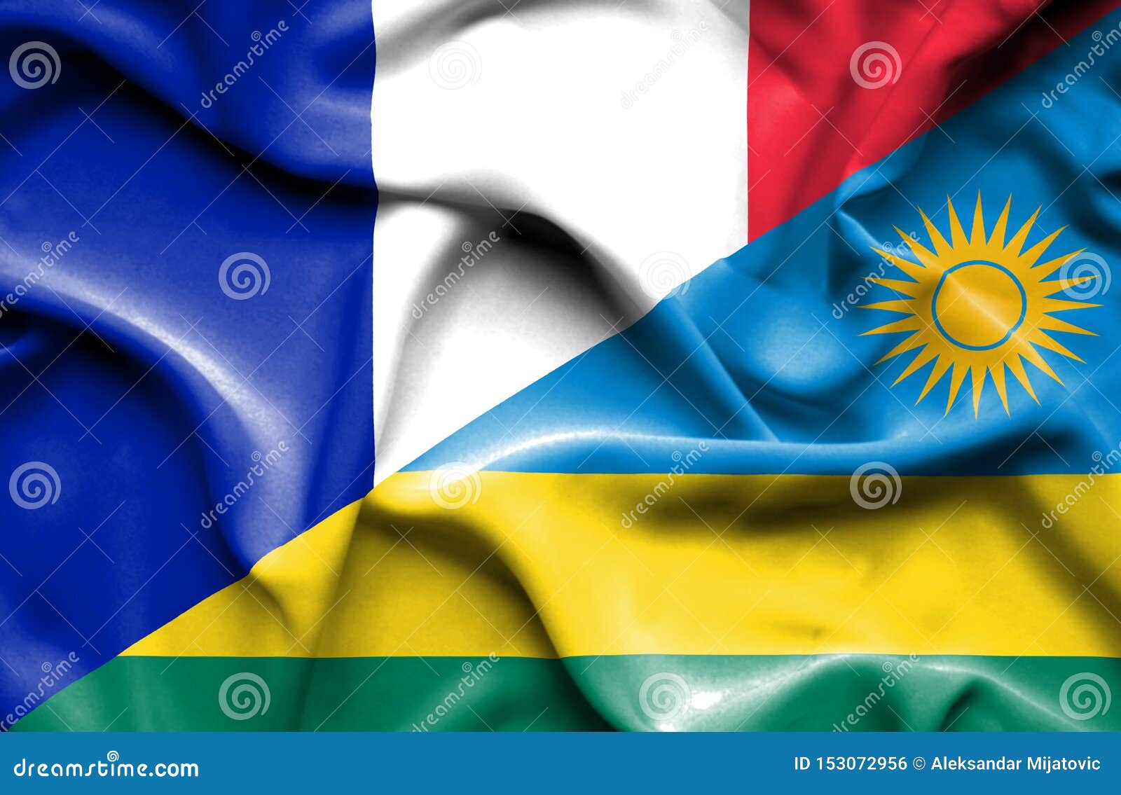 Drapeau De Ondulation Du Rwanda Et De La France Illustration Stock ...