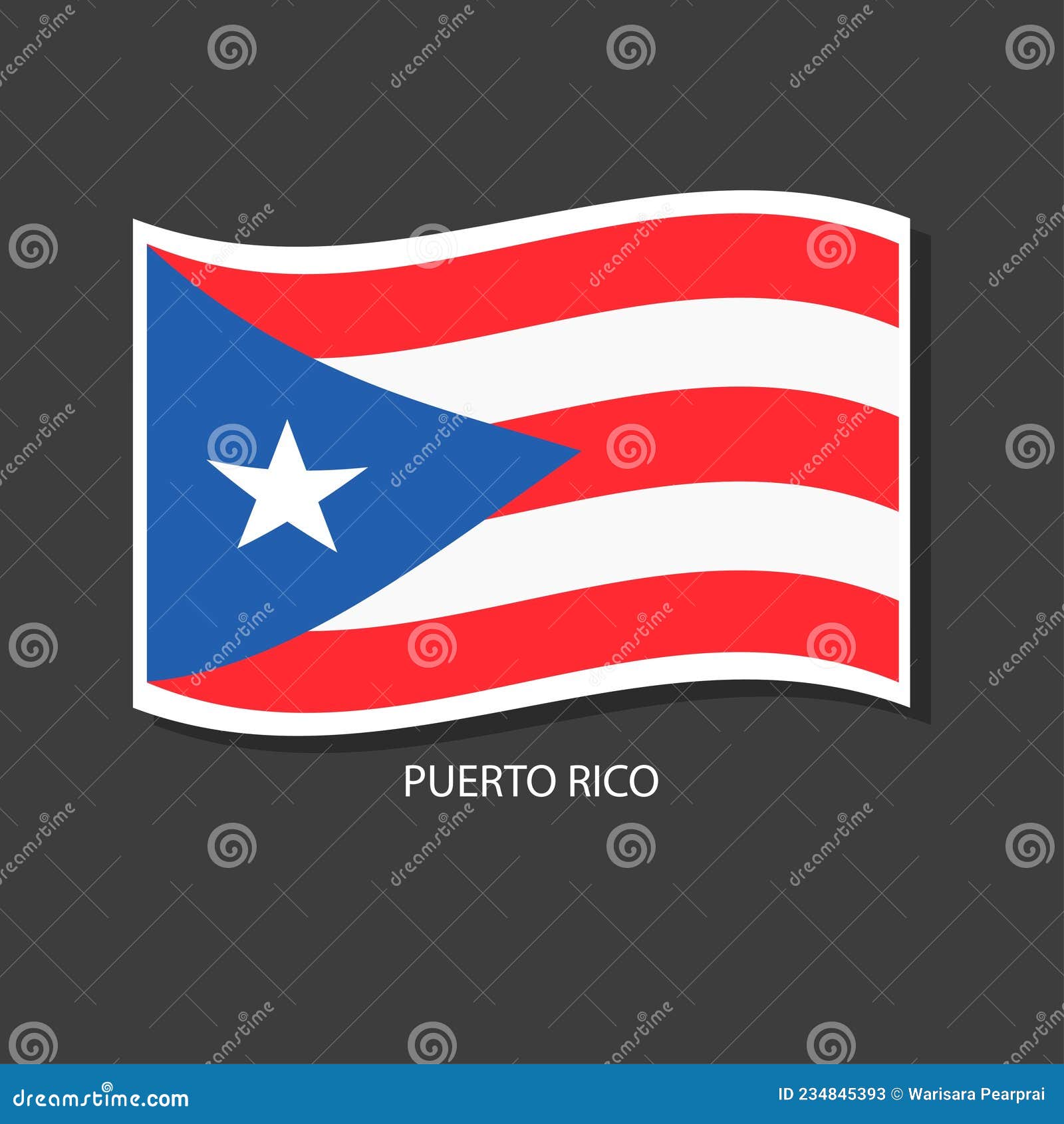 Drapeau De Puerto Rico Vectoriel Version Drapeaux D'agitation ...