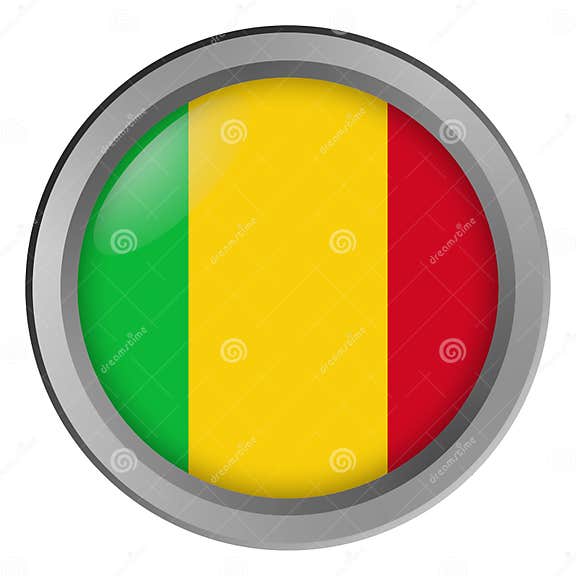 Drapeau De Rond Du Mali Comme Bouton Illustration Stock - Illustration ...