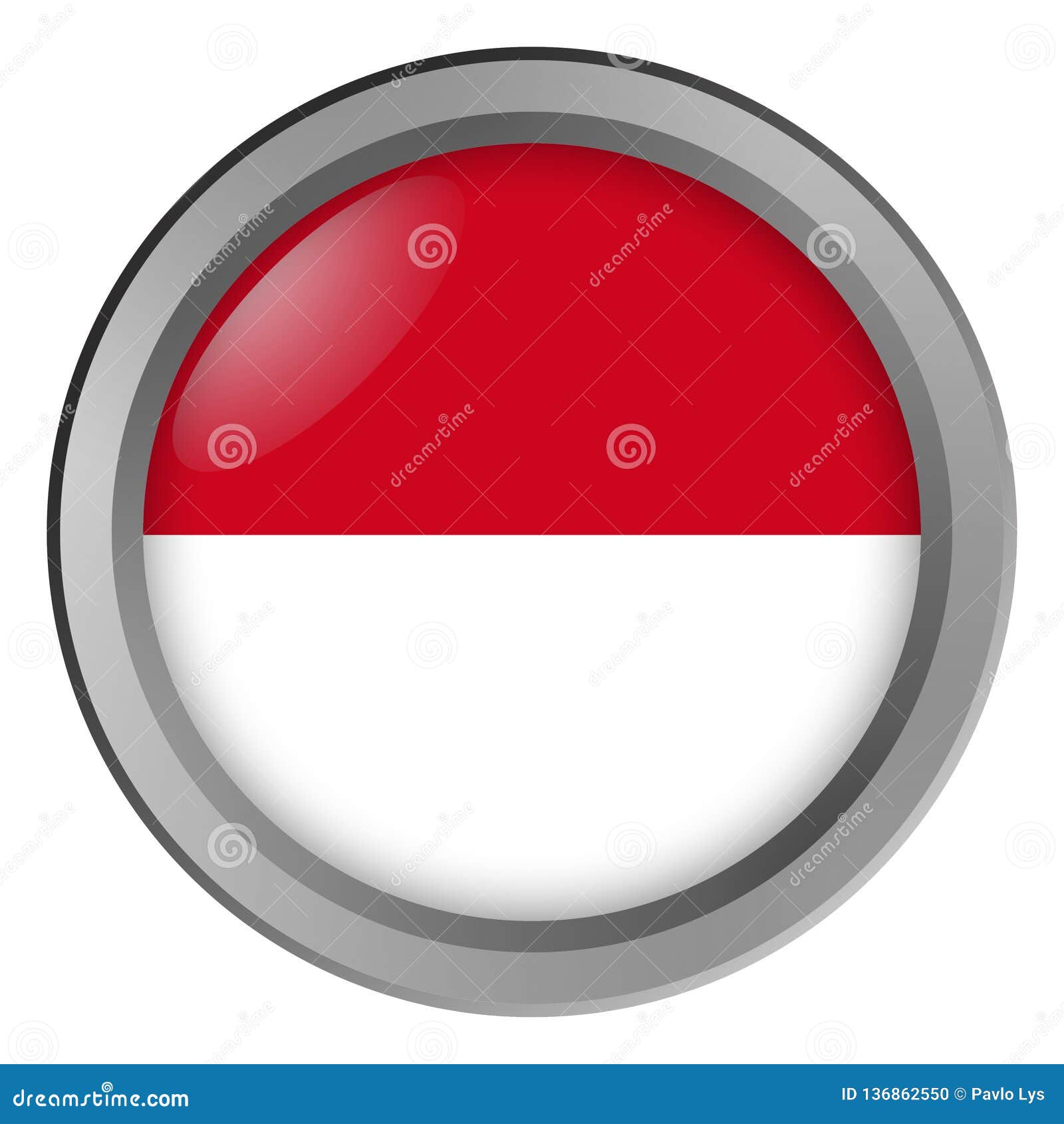 Drapeau De Rond Du Monaco Comme Bouton Illustration Stock ...
