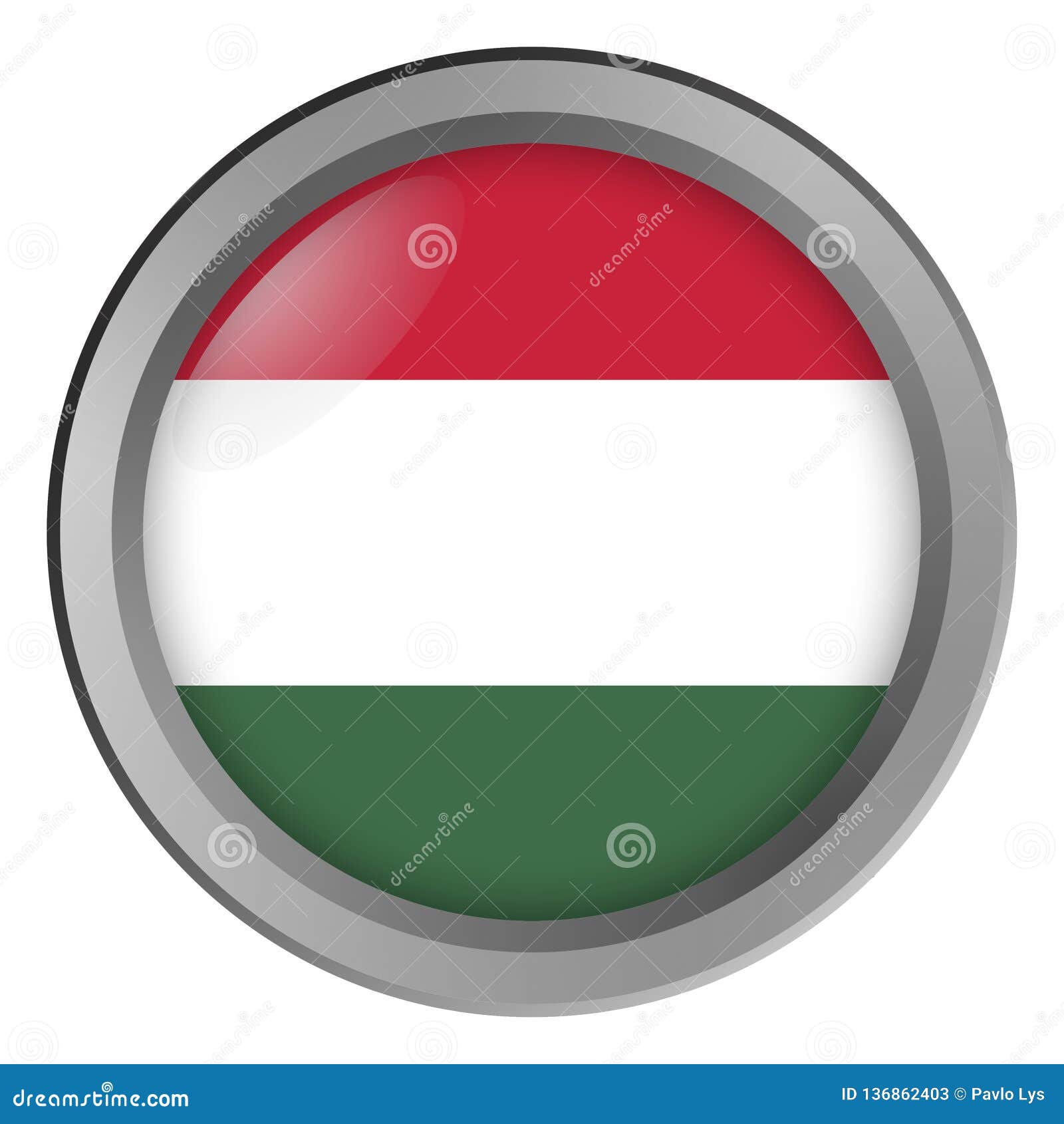 Drapeau De Rond De La Hongrie Comme Bouton Illustration Stock ...
