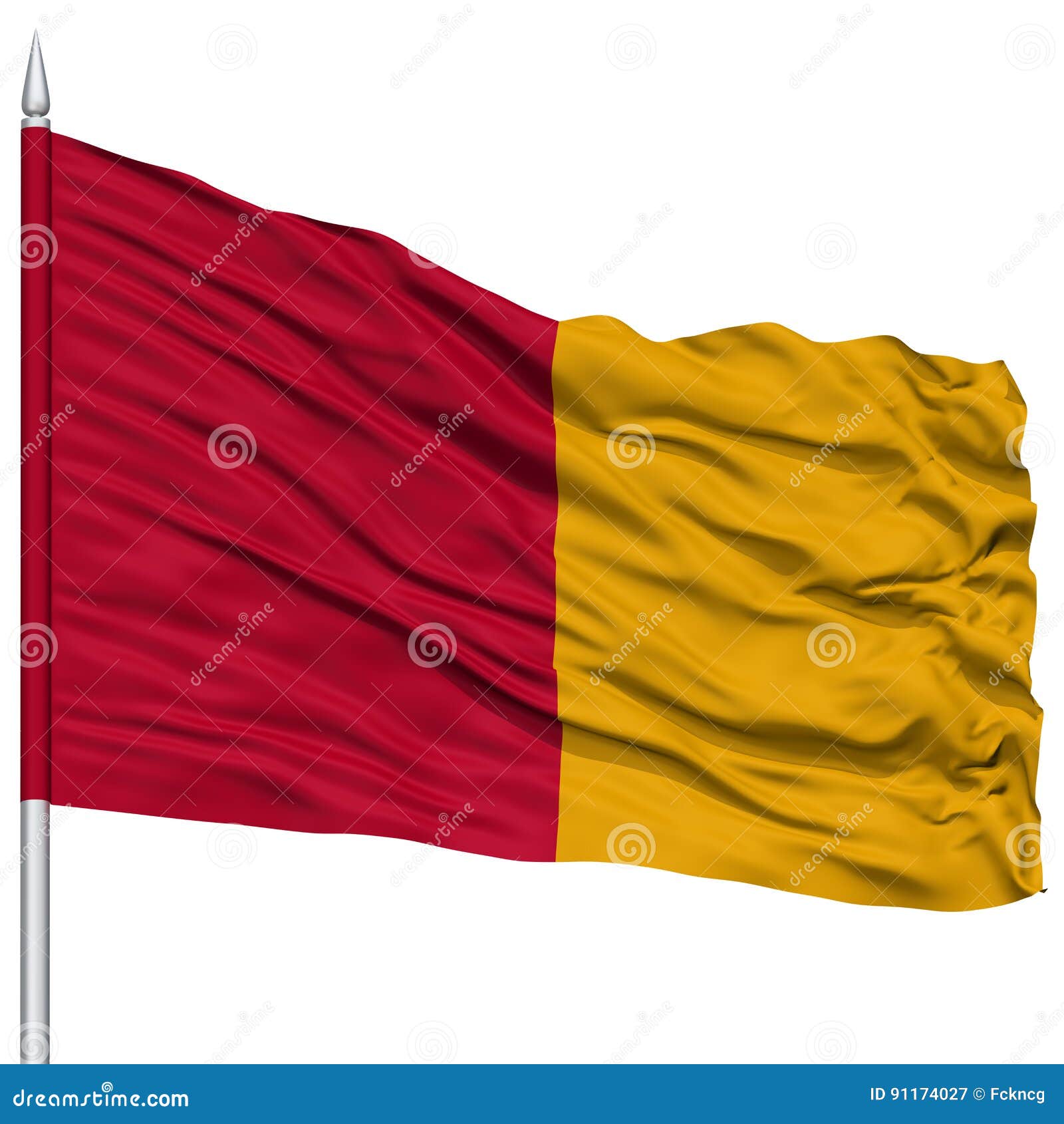 Drapeau De Ville De Rome Sur Le Mât De Drapeau Illustration Stock ...