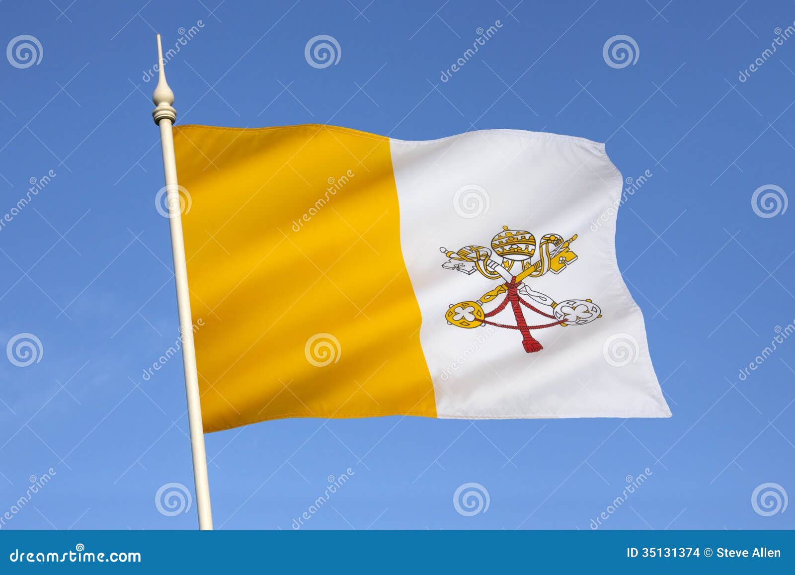 Drapeau De Ville Du Vatican - Rome - Italie Photo stock - Image du ...
