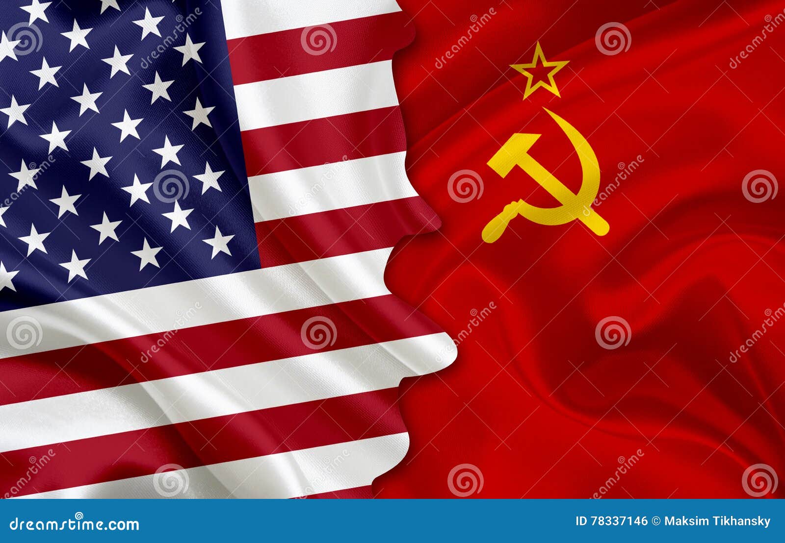 Drapeau Des Etats-Unis Et Drapeau De L'URSS Illustration Stock ...