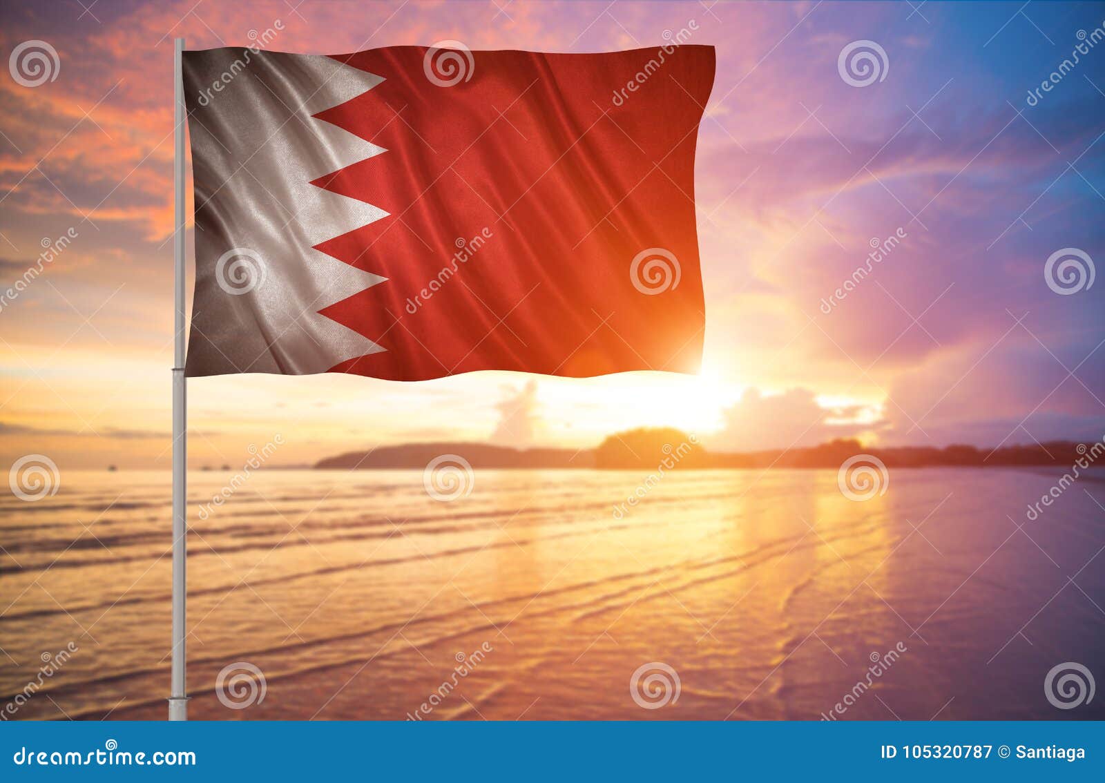 Drapeau du Bahrain image stock. Image du configuration - 105320787