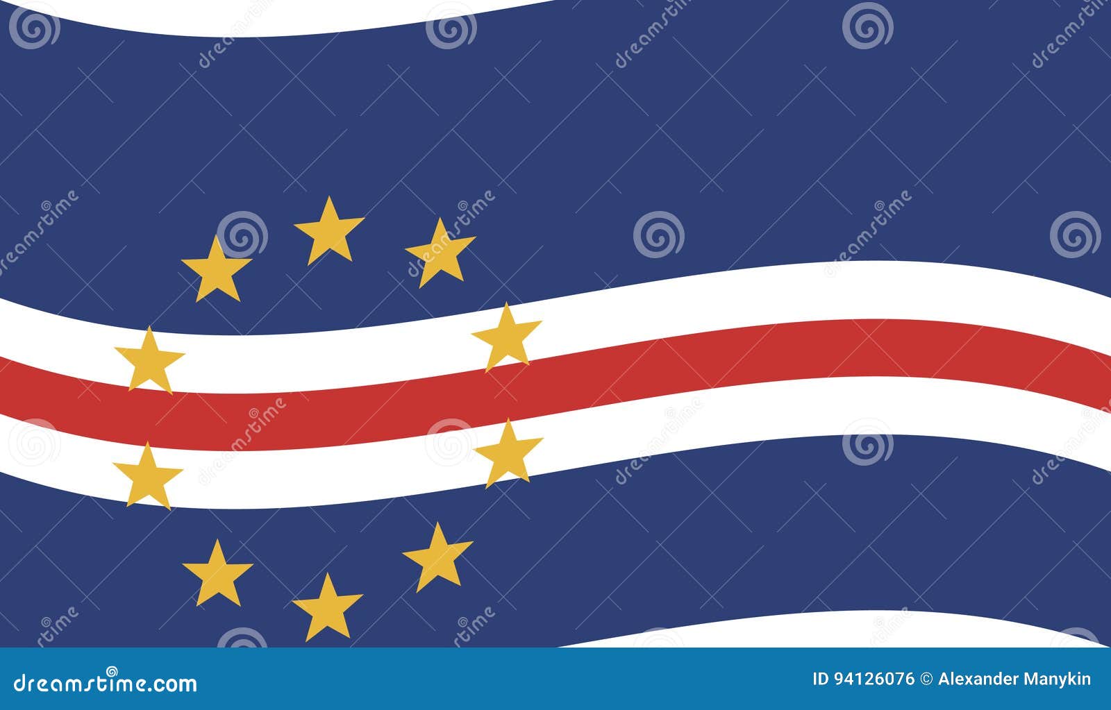 Drapeau Du Cap Vert - République Du Cap Vert Illustration de Vecteur ...