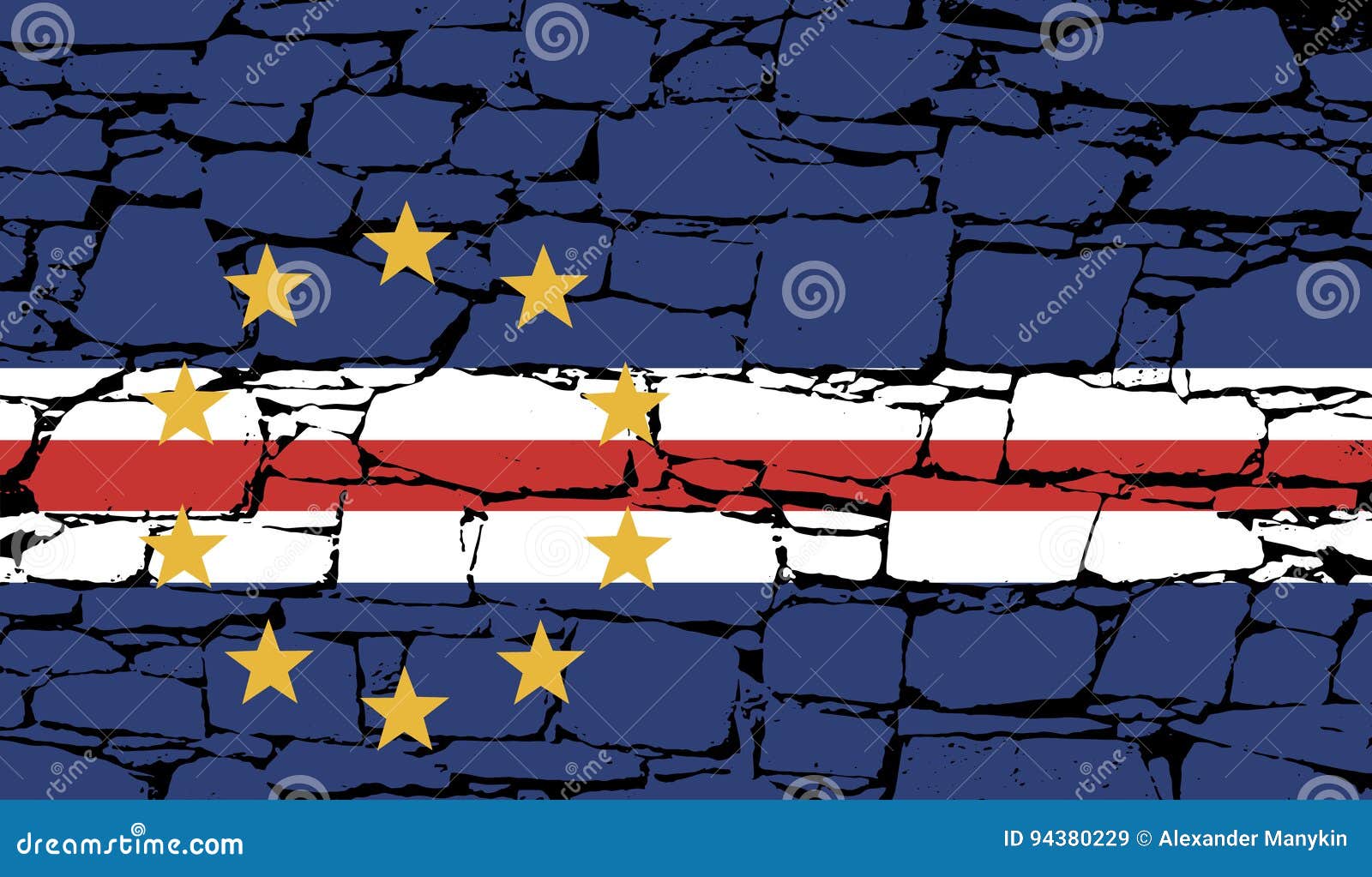 Drapeau Du Cap Vert - République Du Cap Vert Avec La Pierre ...