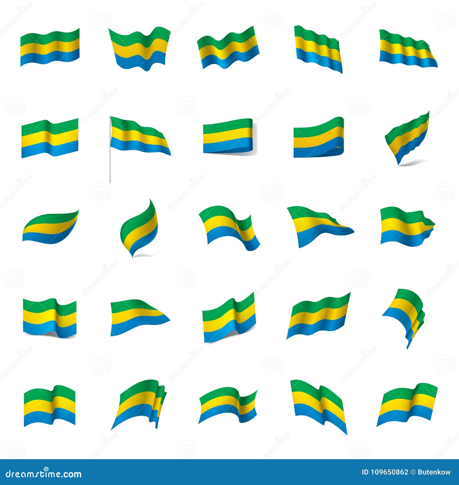 Drapeau Du Gabon, Illustration De Vecteur Illustration de Vecteur ...