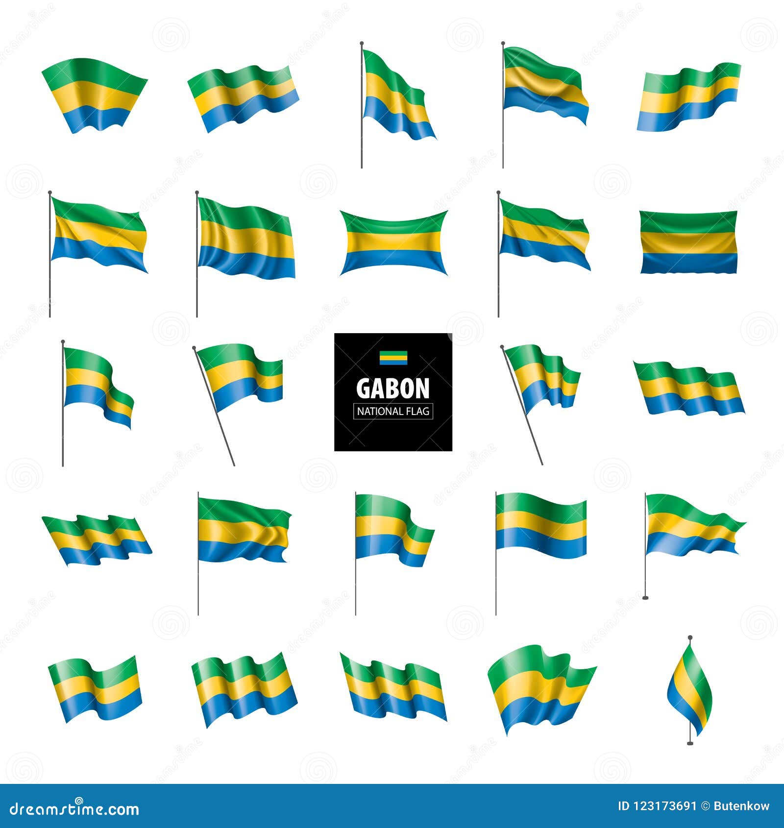 Drapeau Du Gabon, Illustration De Vecteur Illustration de Vecteur ...
