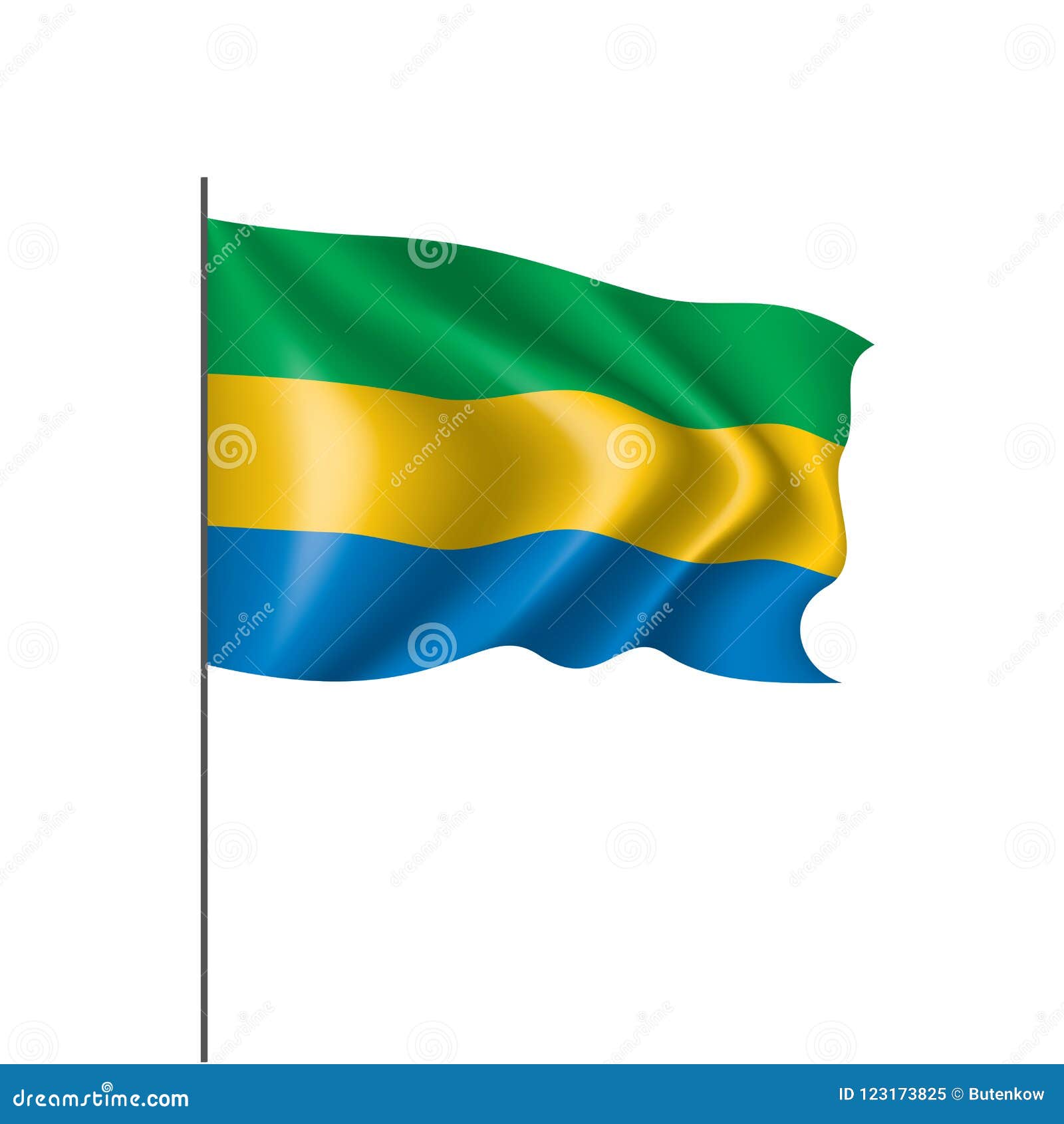 Drapeau Du Gabon, Illustration De Vecteur Illustration de Vecteur ...