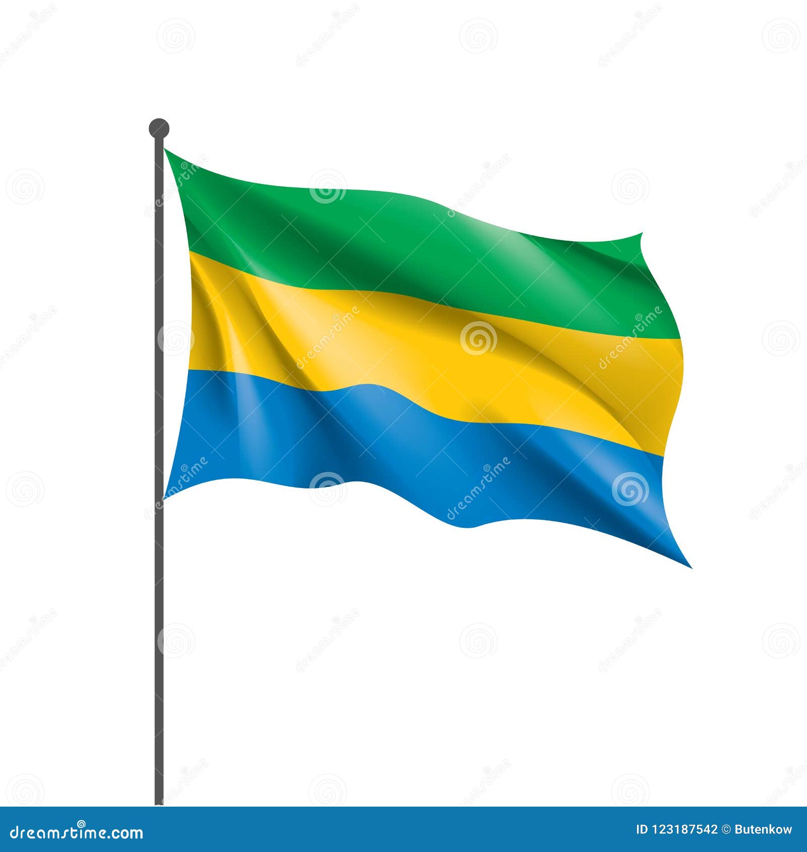 Drapeau Du Gabon, Illustration De Vecteur Illustration de Vecteur ...