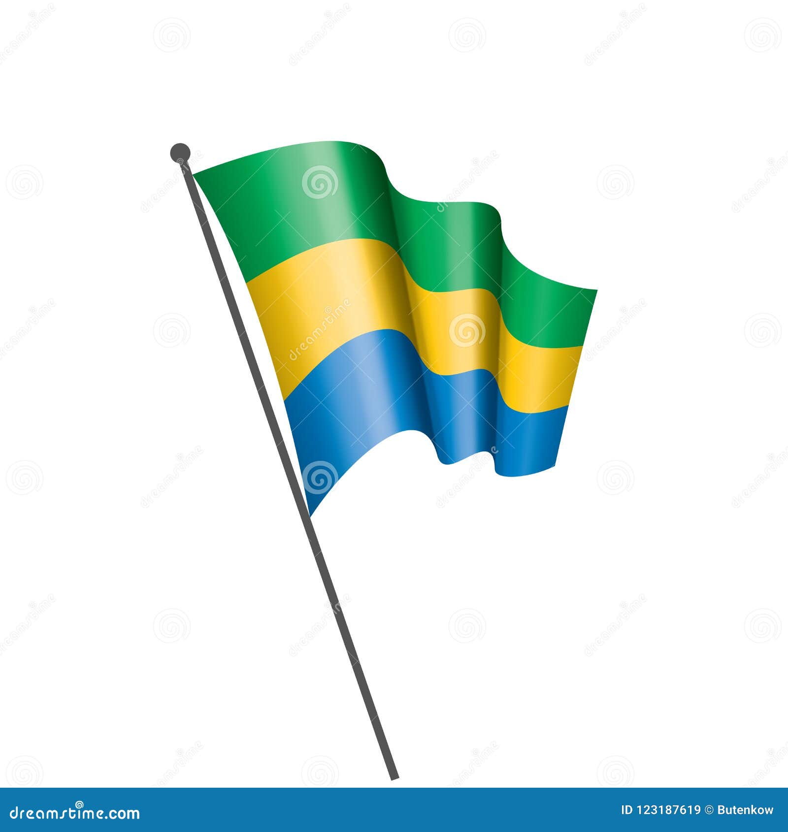 Drapeau Du Gabon, Illustration De Vecteur Illustration de Vecteur ...