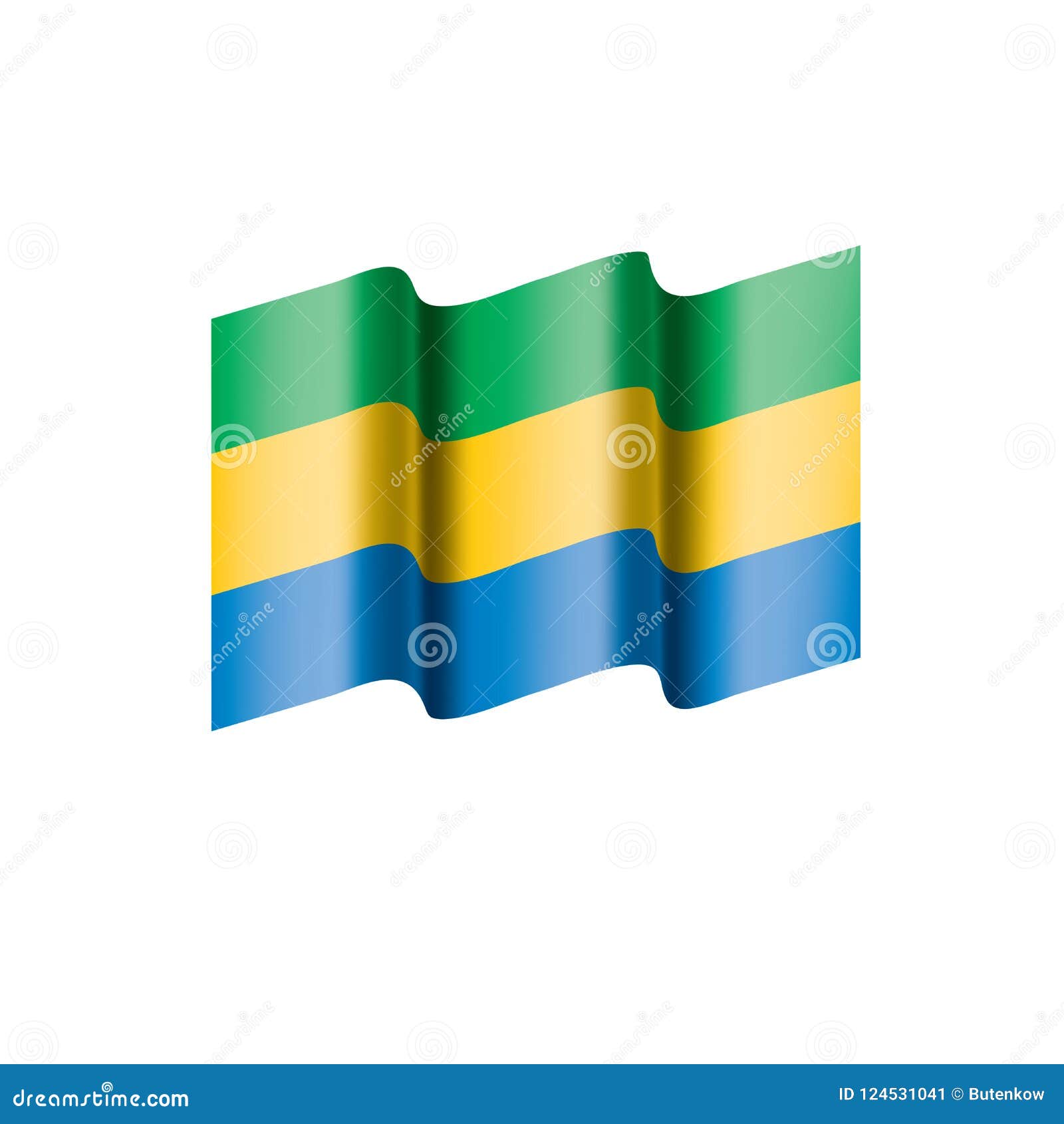 Drapeau Du Gabon, Illustration De Vecteur Illustration Stock ...
