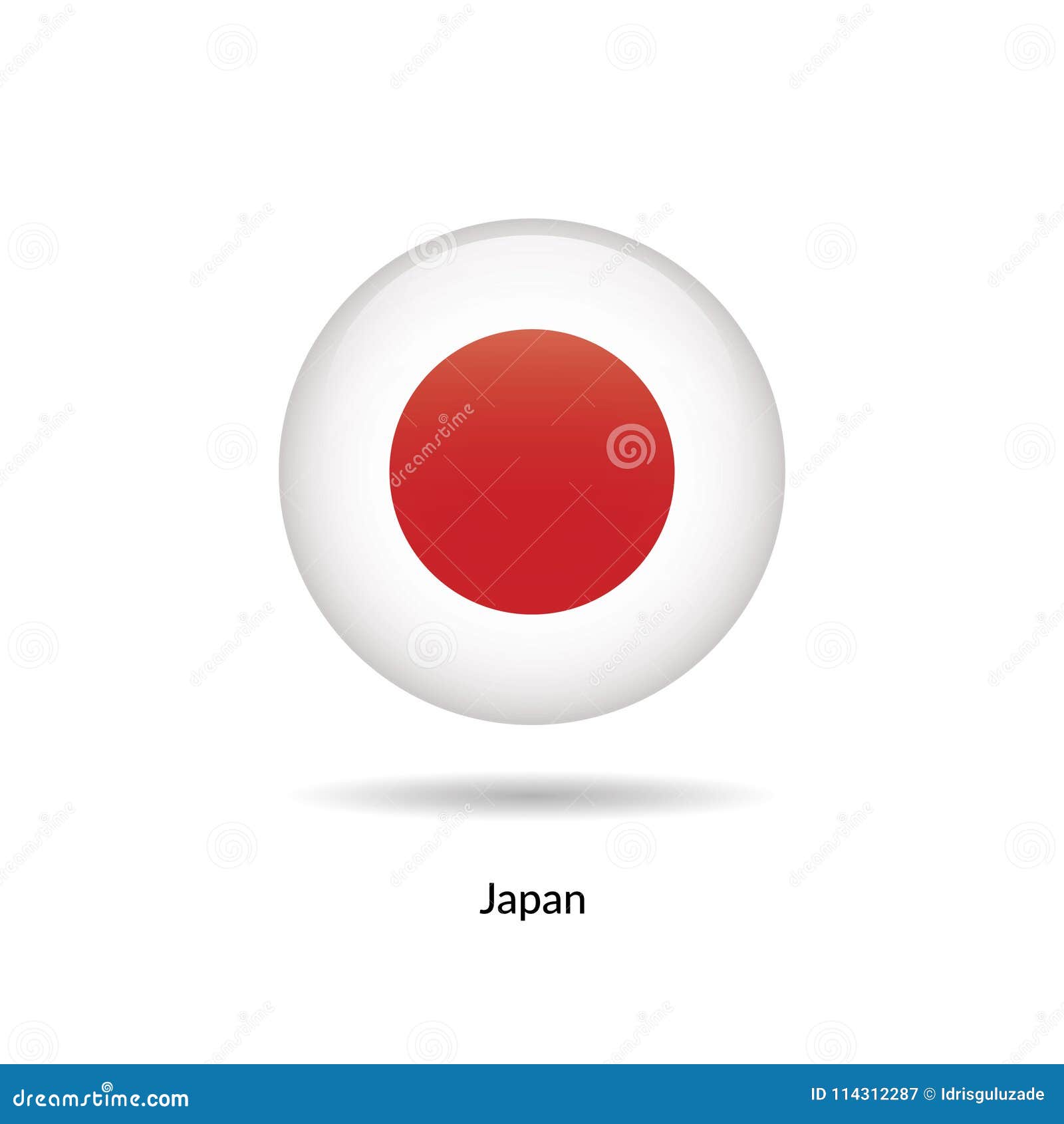 Drapeau Du Japon - Brillant Rond Illustration de Vecteur - Illustration ...
