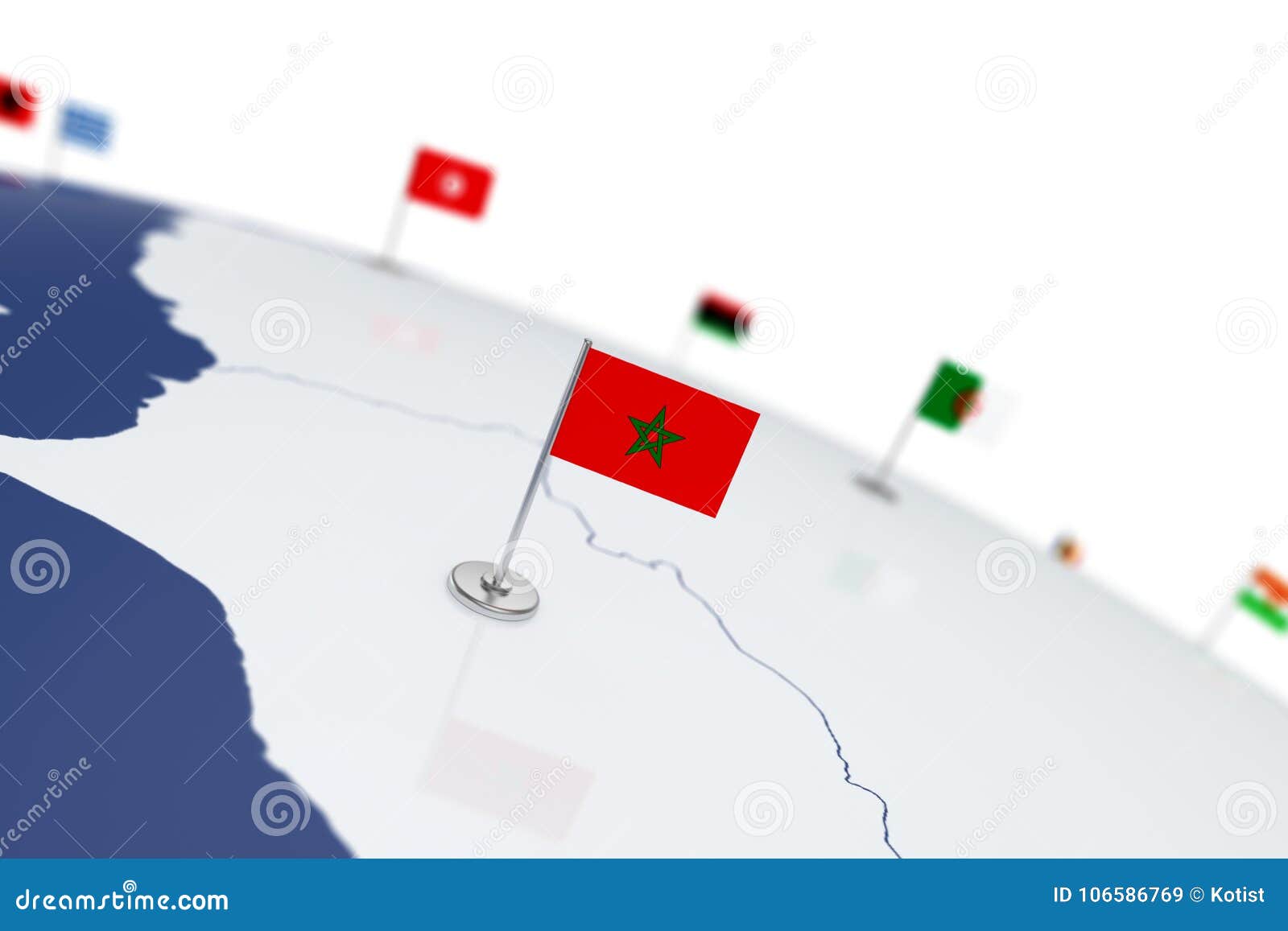 Drapeau du Maroc illustration stock. Illustration du emblème - 106586769