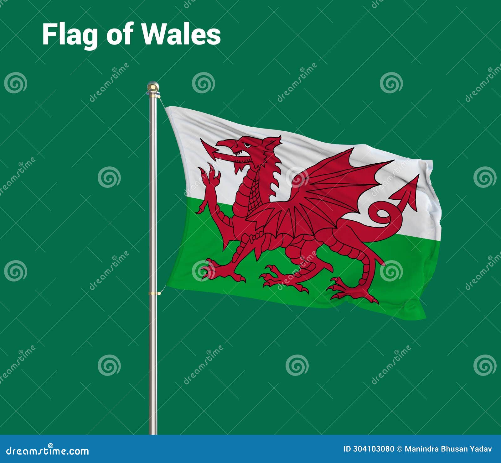 Drapeau Du Pays De Galles Drapeau Symbole National Du Pays De Galles ...