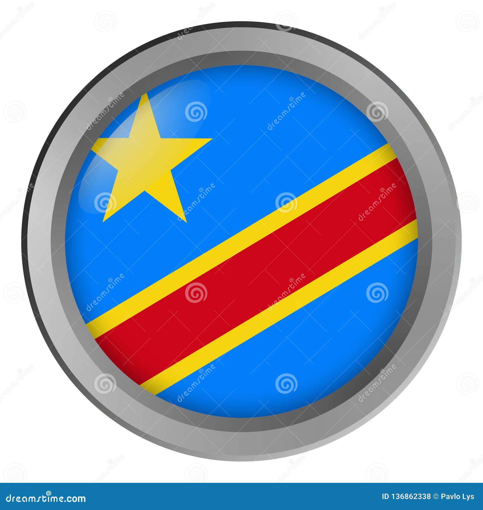 Drapeau Du Rond Du Congo Comme Bouton Illustration Stock - Illustration ...