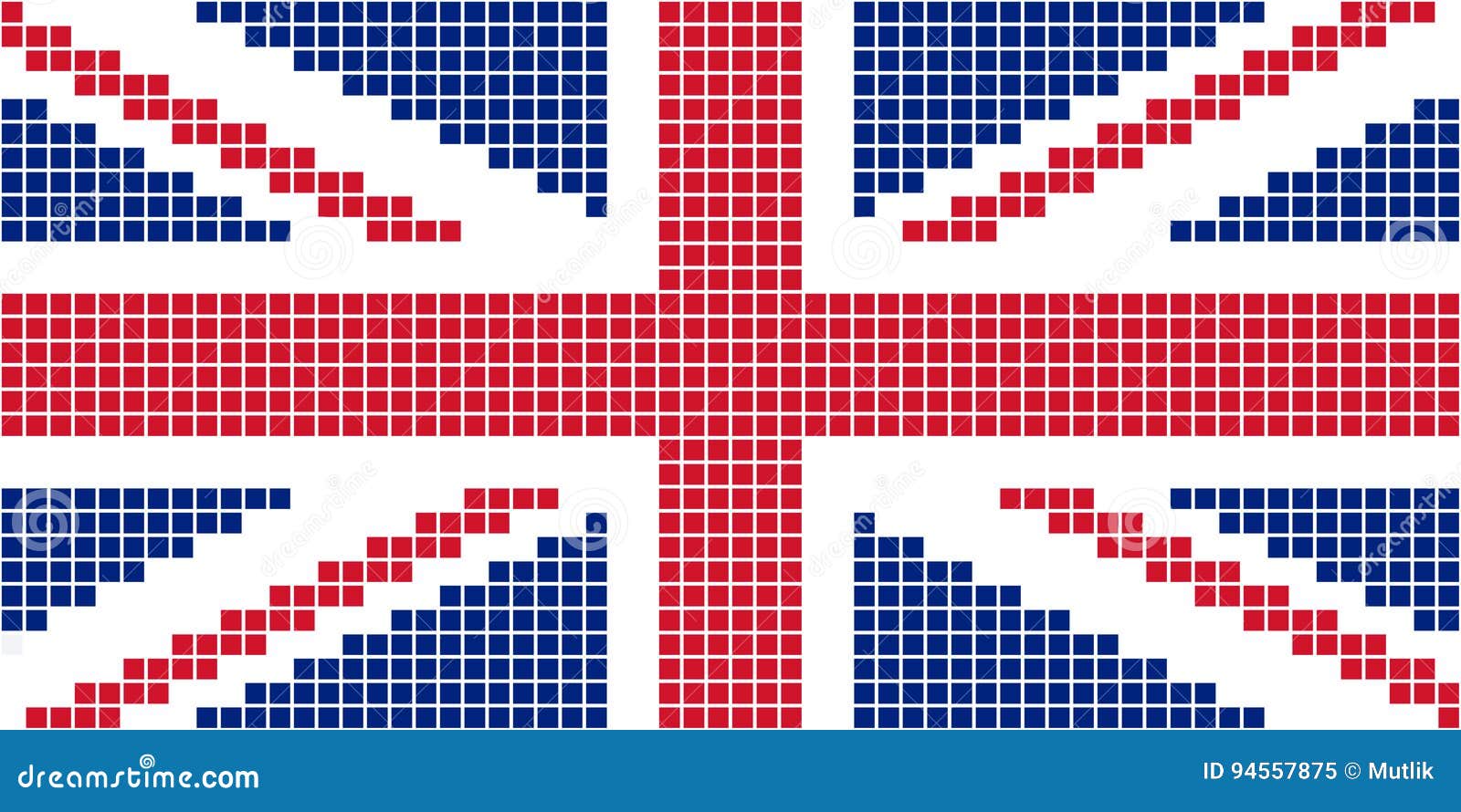 Drapeau Du Royaume-Uni De Pixel Illustration de Vecteur - Illustration ...