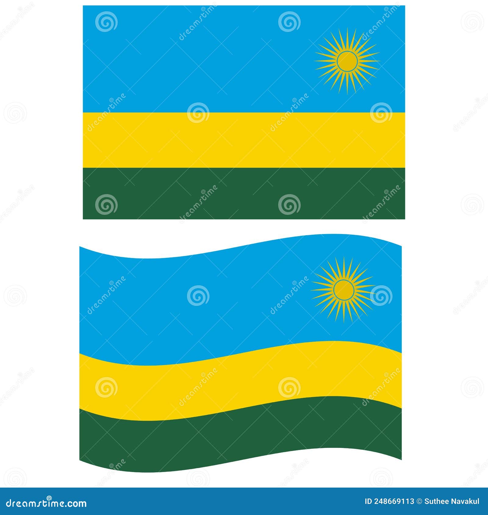 Drapeau Du Rwanda. Drapeau National Du Rwanda. Style Plat Illustration ...